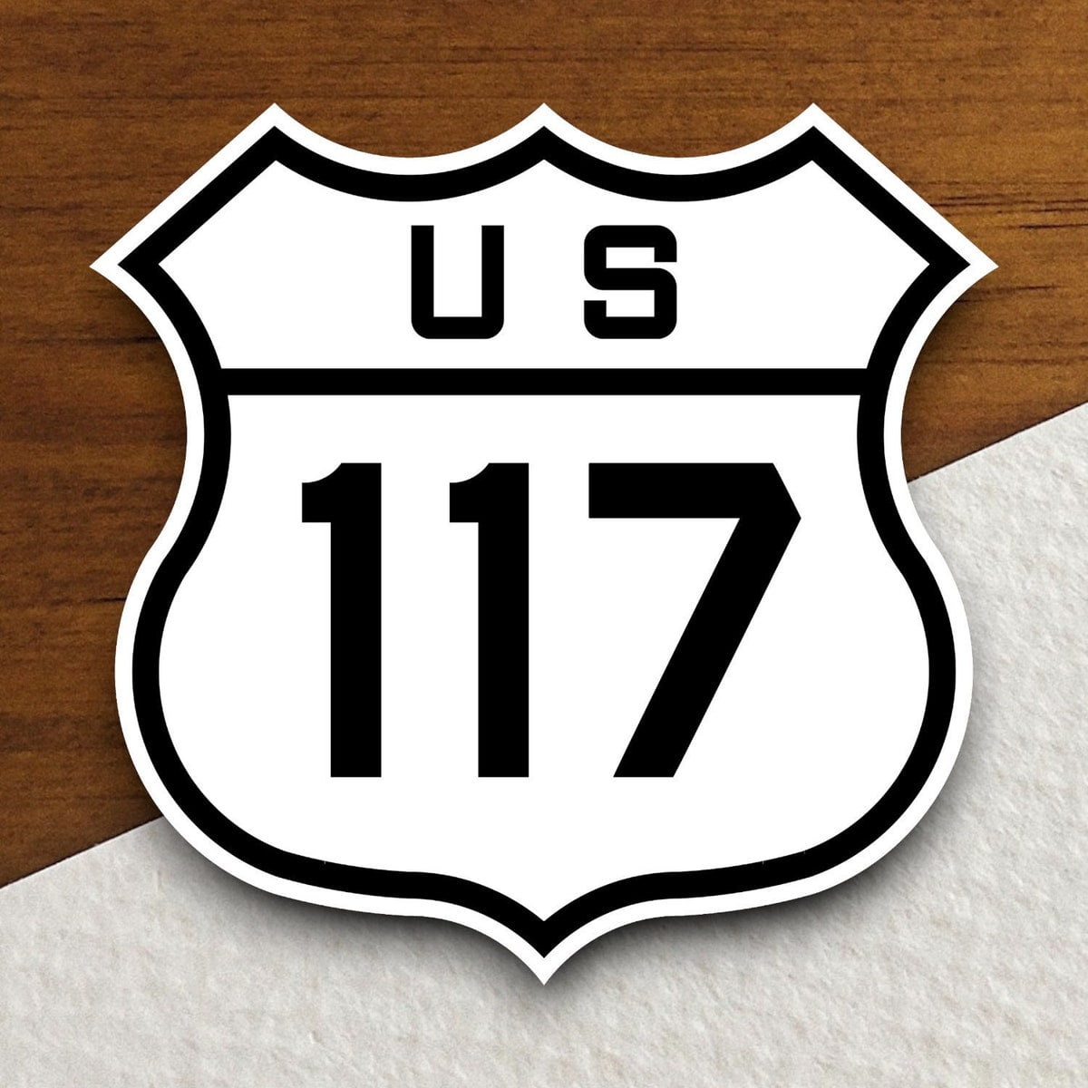 Stickly United States Route 117 Road Sign Sticker, Road Trip Sticker ...