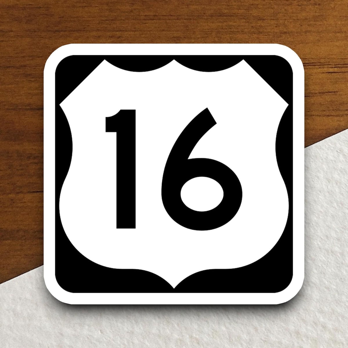 Stickly United States Route 16 Road Sign Sticker, Road Trip Sticker ...