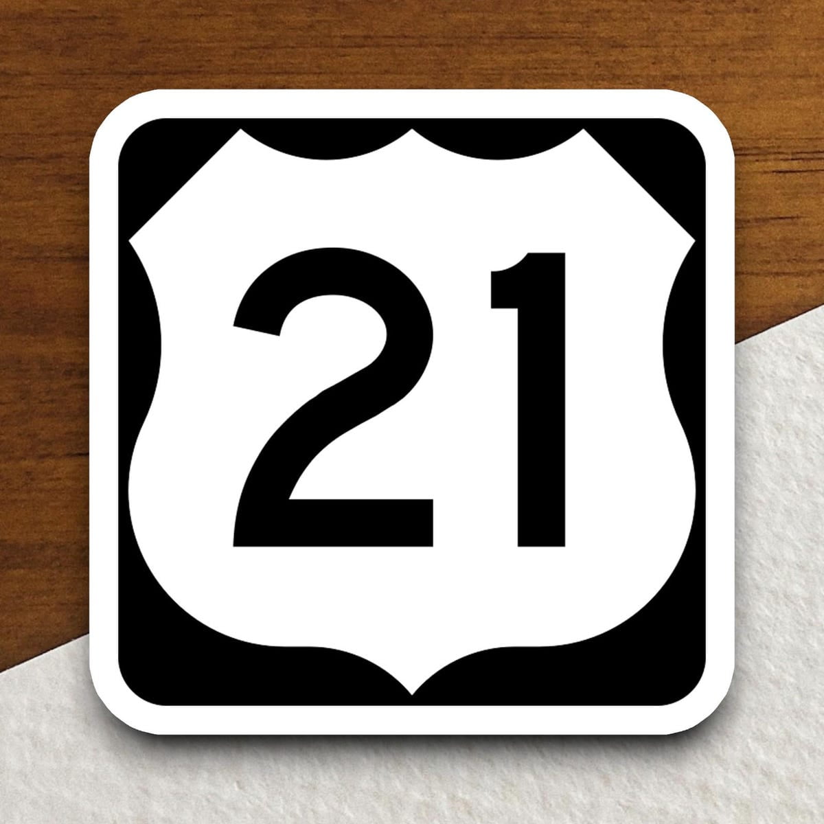 Stickly United States Route 21 Road Sign Sticker, Road Trip Sticker ...