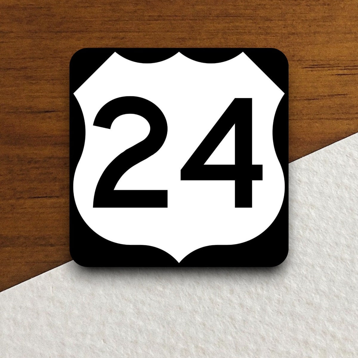 Stickly United States Route 24 Road Sign Sticker, Road Trip Sticker ...