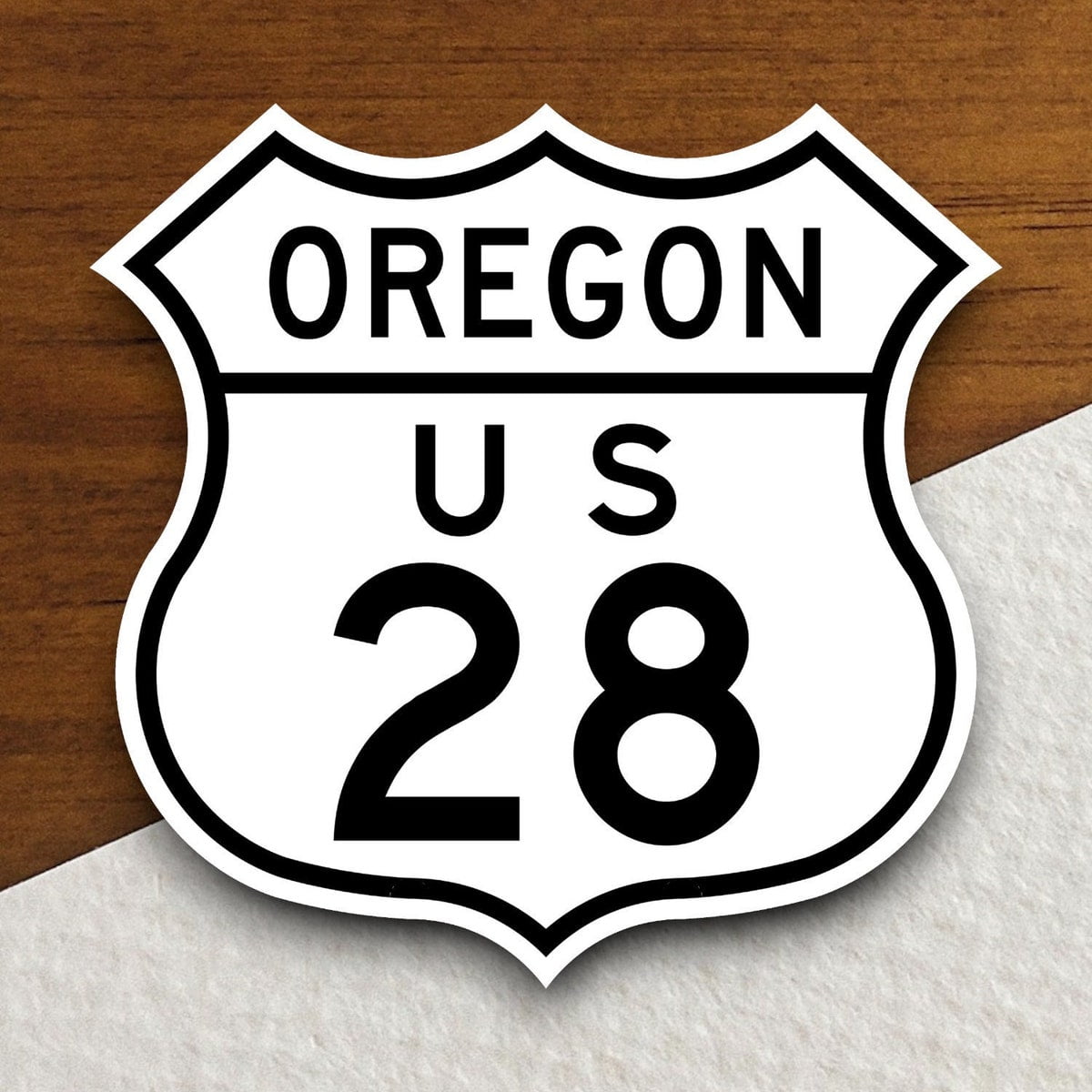 Stickly United States Route 28 Oregon Road Sign Sticker, Road Trip ...