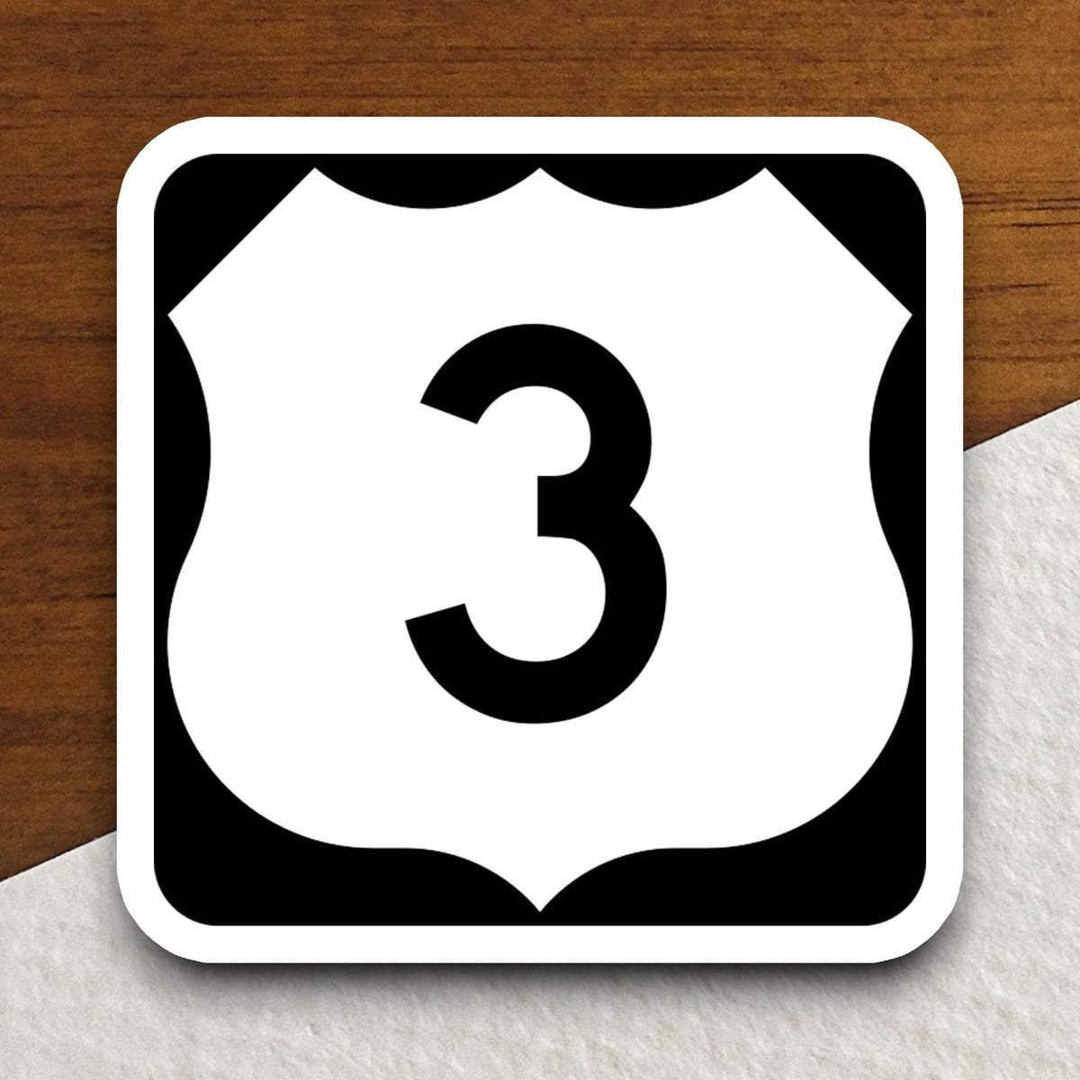 Stickly United States Route 3 Road Sign Sticker, Road Trip Sticker ...