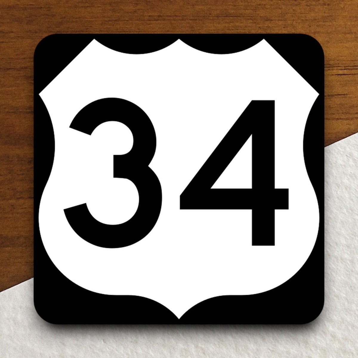 Stickly United States Route 34 Road Sign Sticker, Road Trip Sticker ...