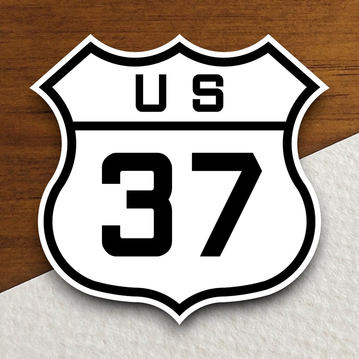 Stickly United States Route 37 Road Sign Sticker, Road Trip Sticker ...