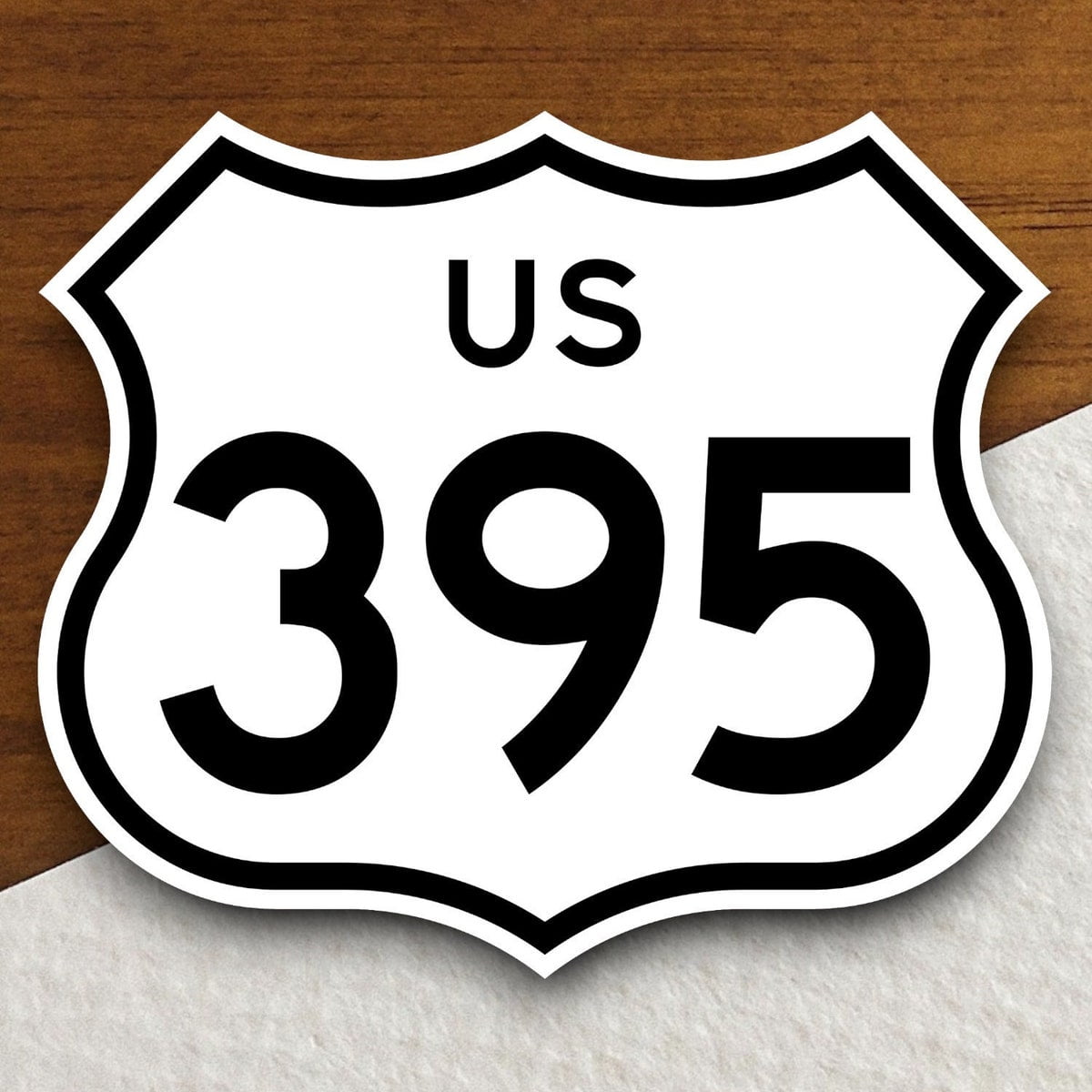 Stickly United States Route 395 Road Sign Sticker, Road Trip Sticker ...