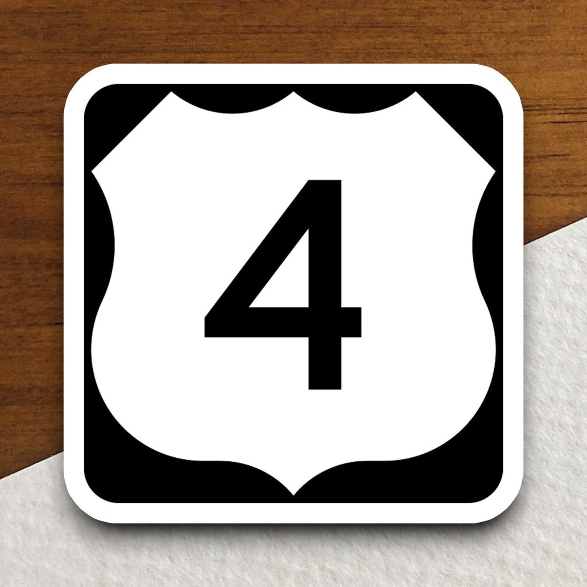 Stickly United States Route 4 Road Sign Sticker, Road Trip Sticker ...