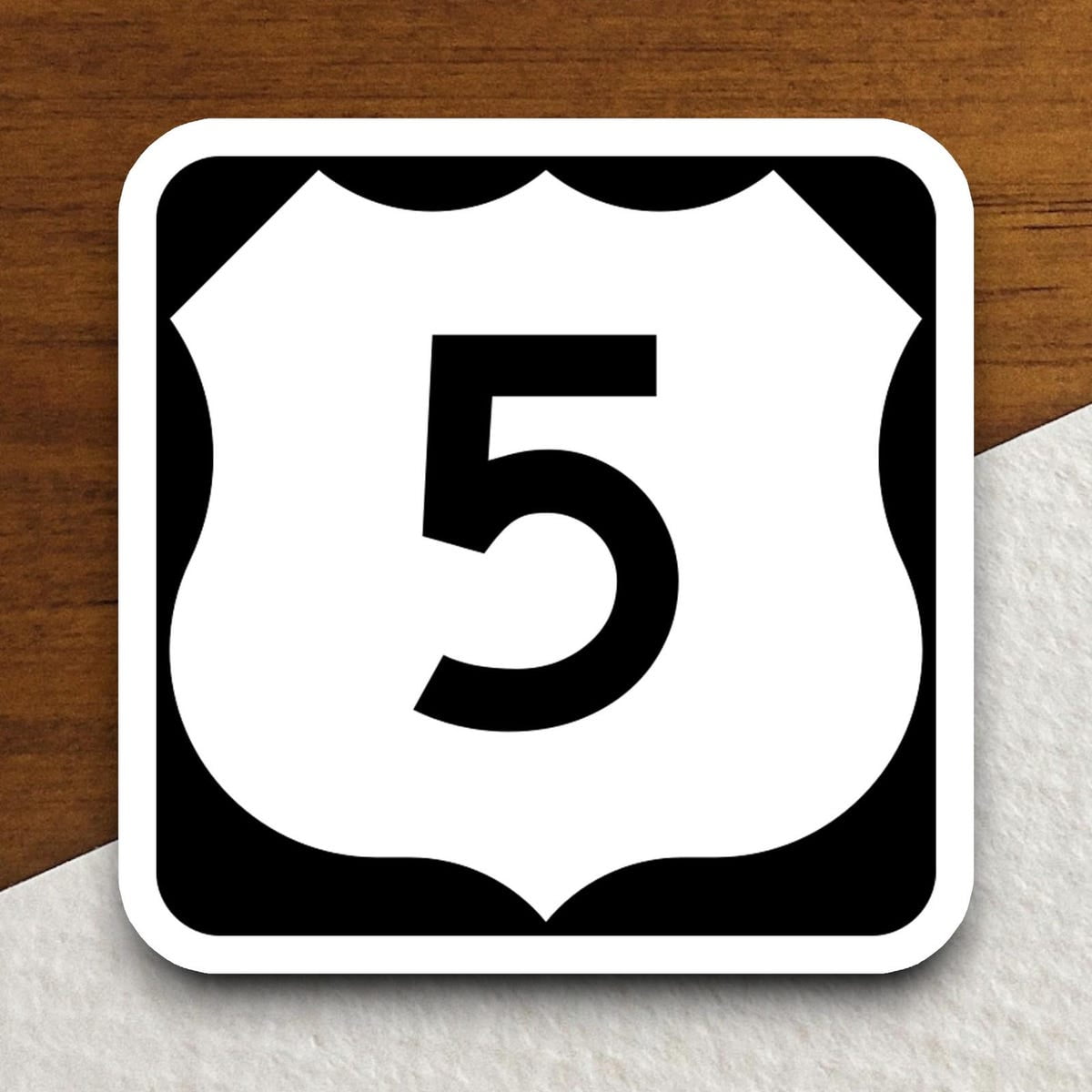 Stickly United States Route 5 Road Sign Sticker, Road Trip Sticker ...