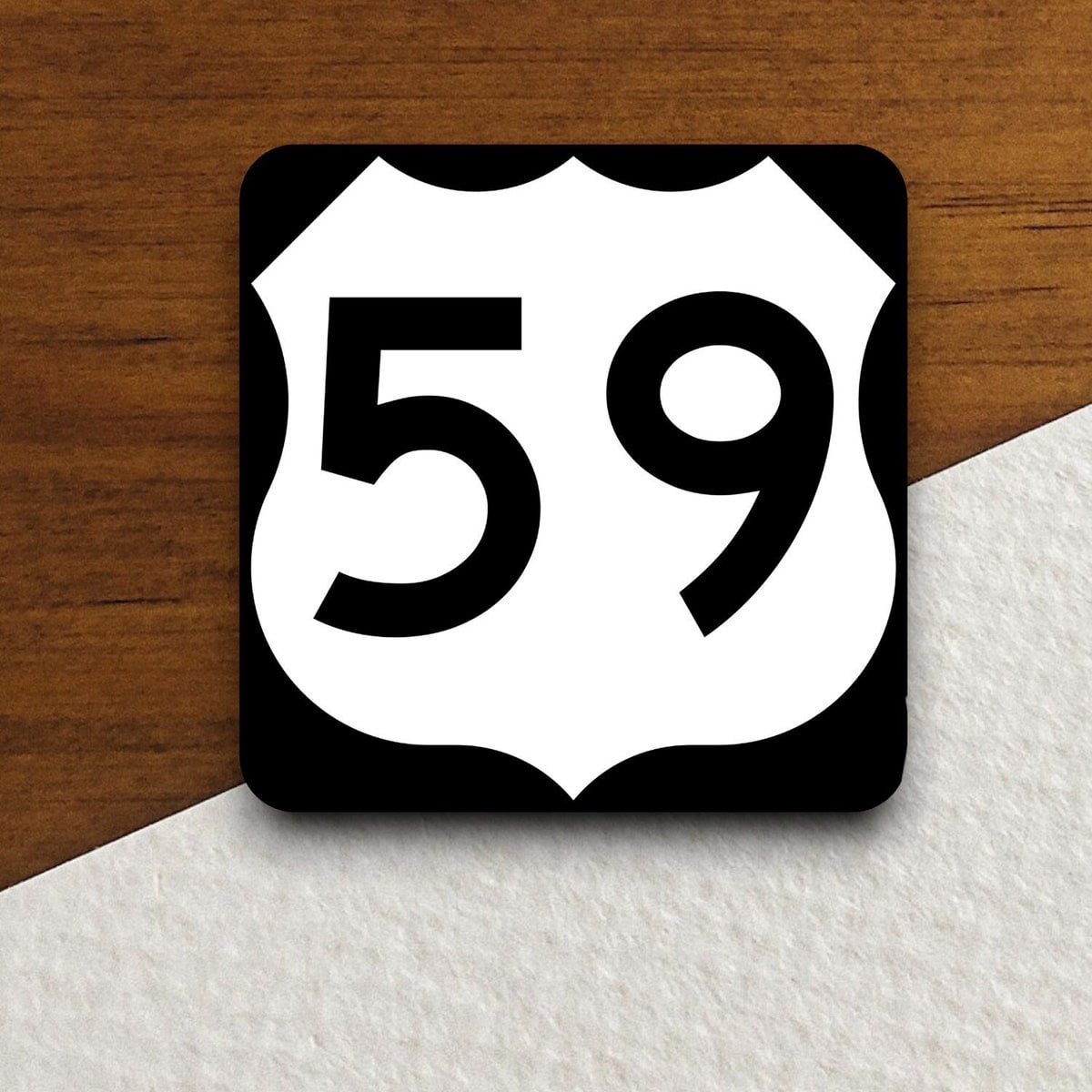 Stickly United States Route 59 Road Sign Sticker, Road Trip Sticker ...