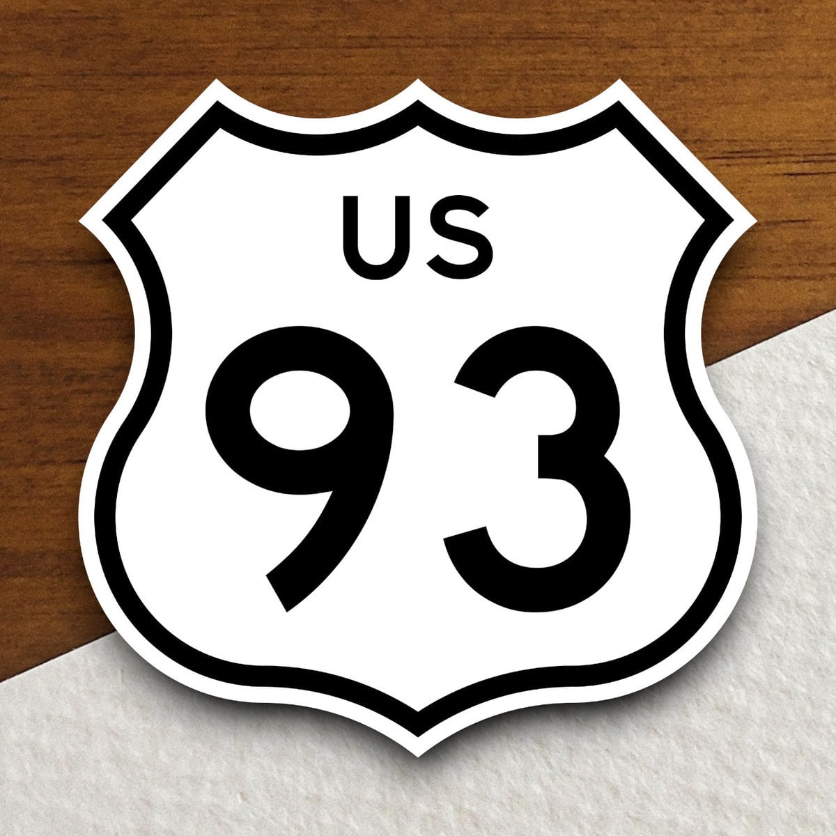 Stickly United States Route 93 Road Sign Sticker, Road Trip Sticker ...