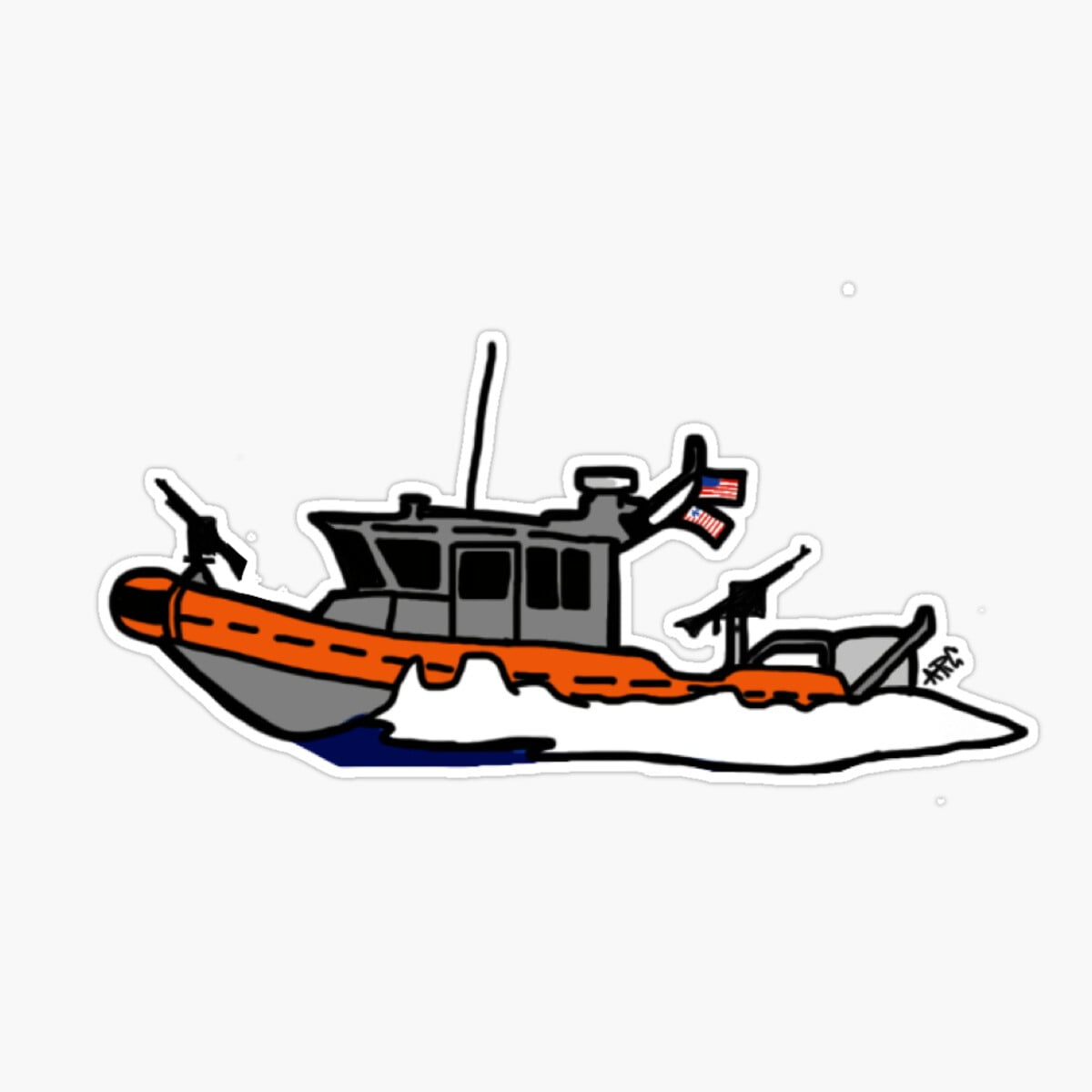Stickly Uscg Defender Clresponse Boat Sticker, Phone Decal Water Bottle ...