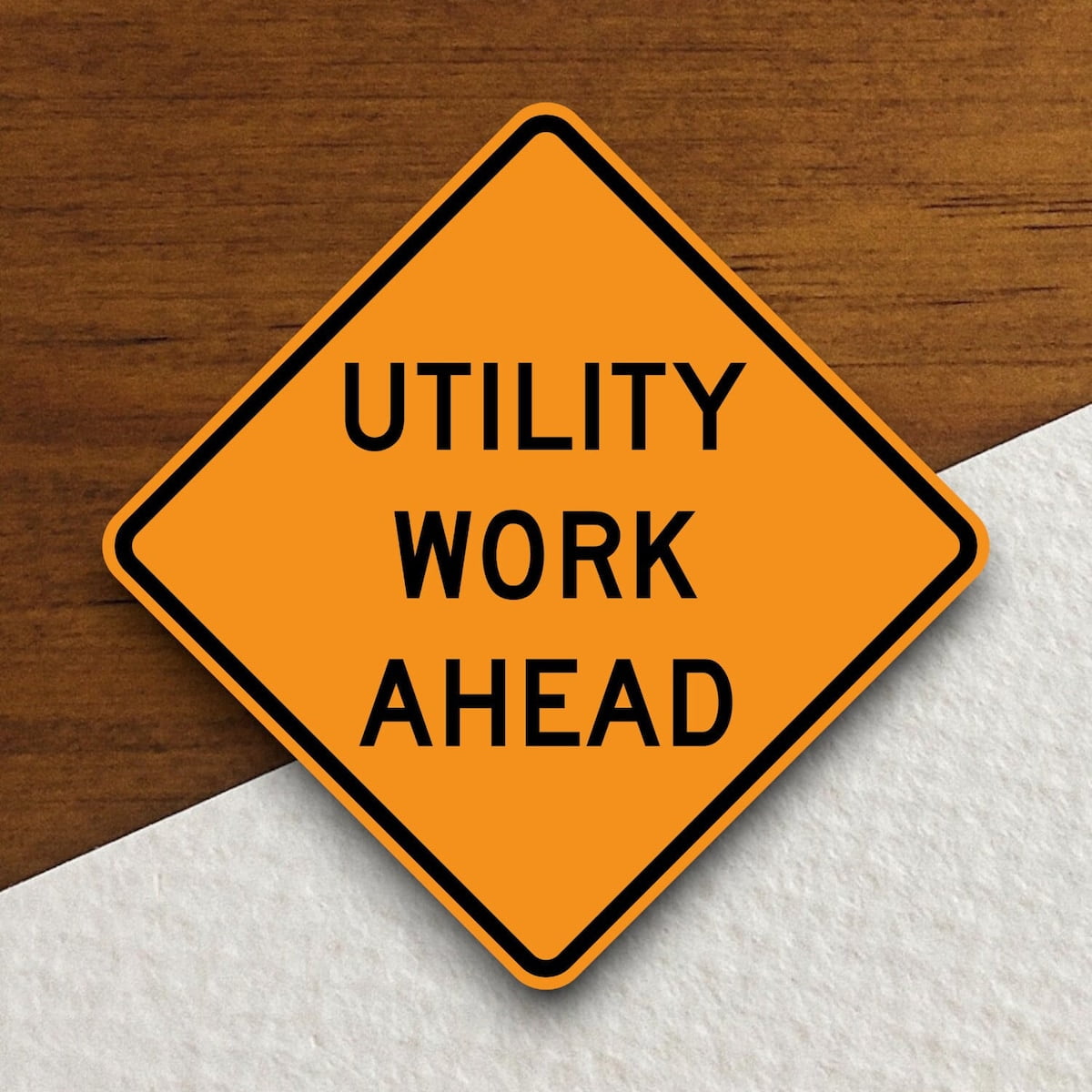 Stickly Utility Work Ahead Road Sign Stickers, Traffic Sticker, Road ...