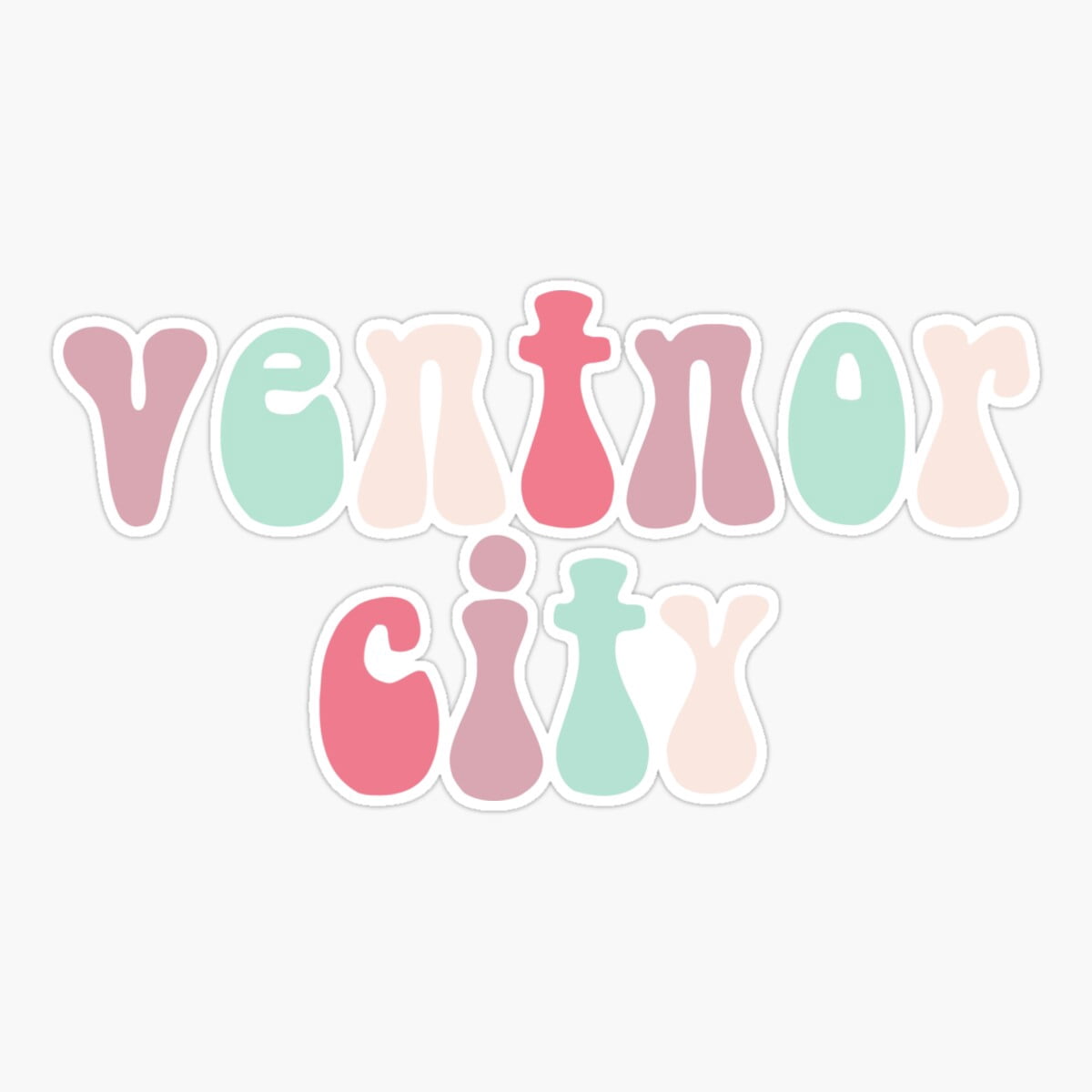 Stickly Ventnor City Nj Sticker, Phone Decal Water Bottle Stickers Car ...