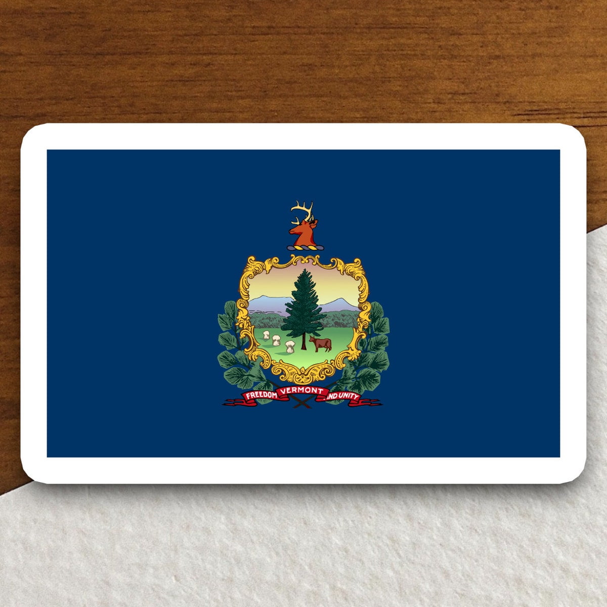 Stickly Vermont State Sticker, Vermont Flag Sticker, Pennant Sticker ...