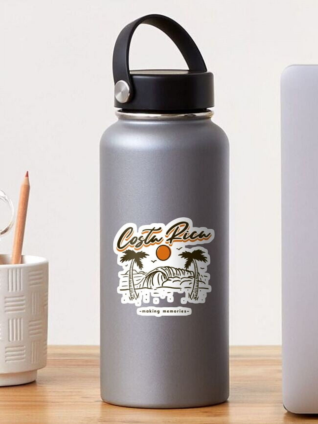 Stickly Vintage Beach Costa Rica Sticker, Phone Decal Water Bottle ...