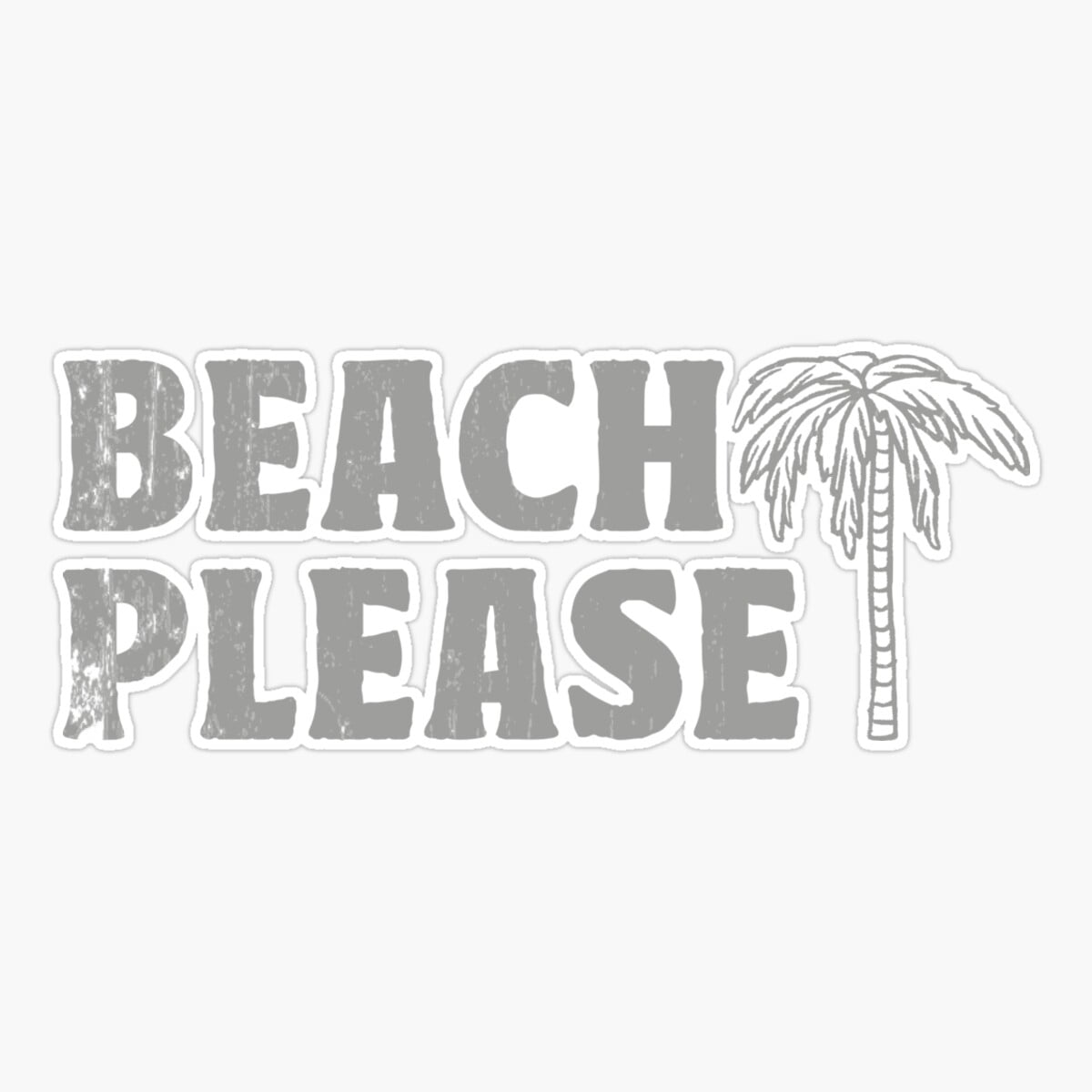 Stickly Vintage Beach Please Sticker Sticker, Phone Decal Water Bottle ...