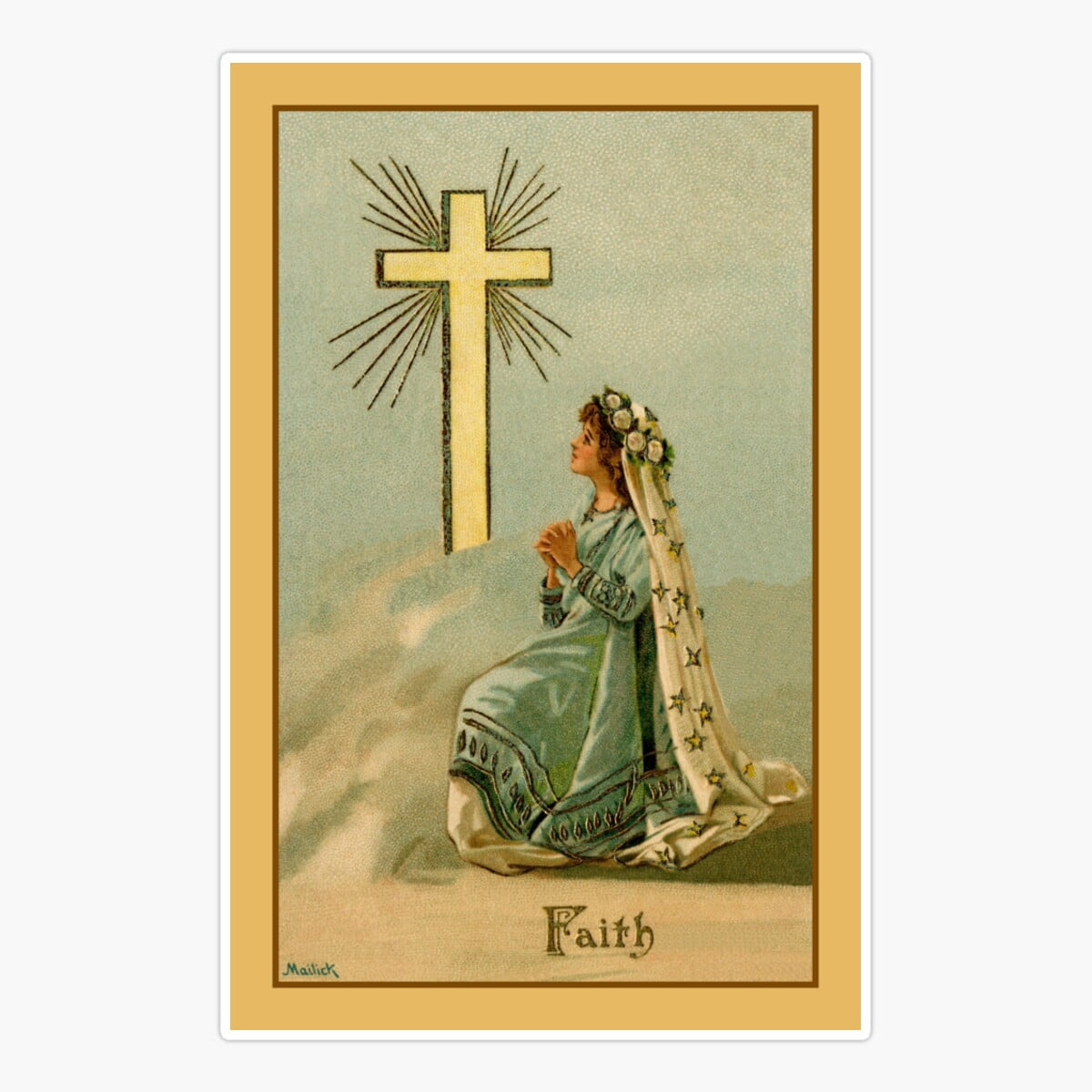 Stickly Vintage Faith Devotional Religious Sticker, Phone Decal Water ...