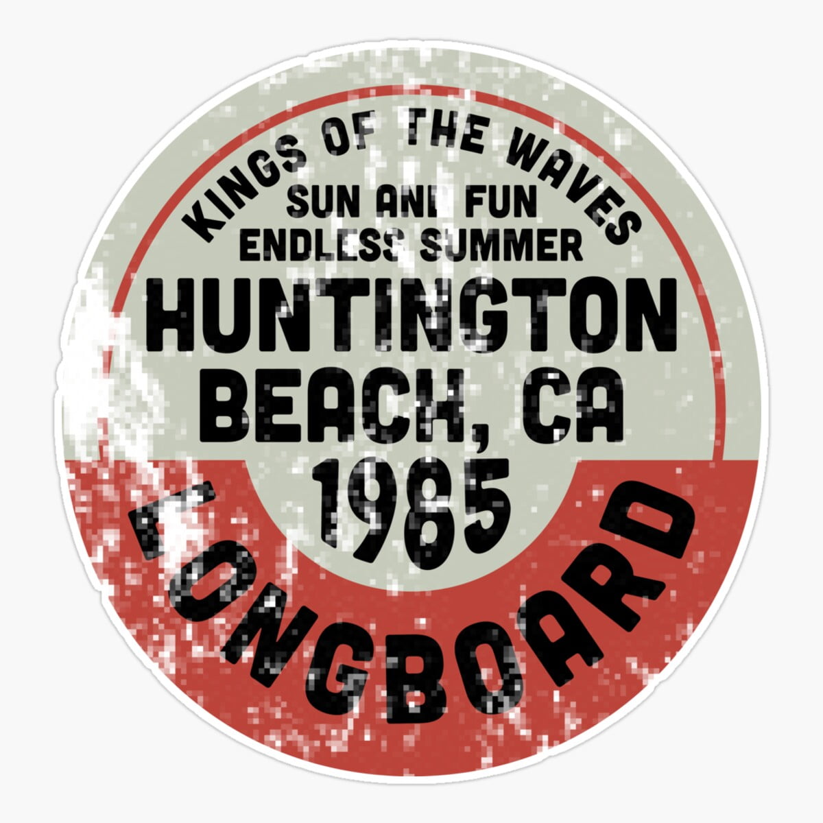 Stickly Vintage Huntington Beach Sticker, Phone Decal Water Bottle ...