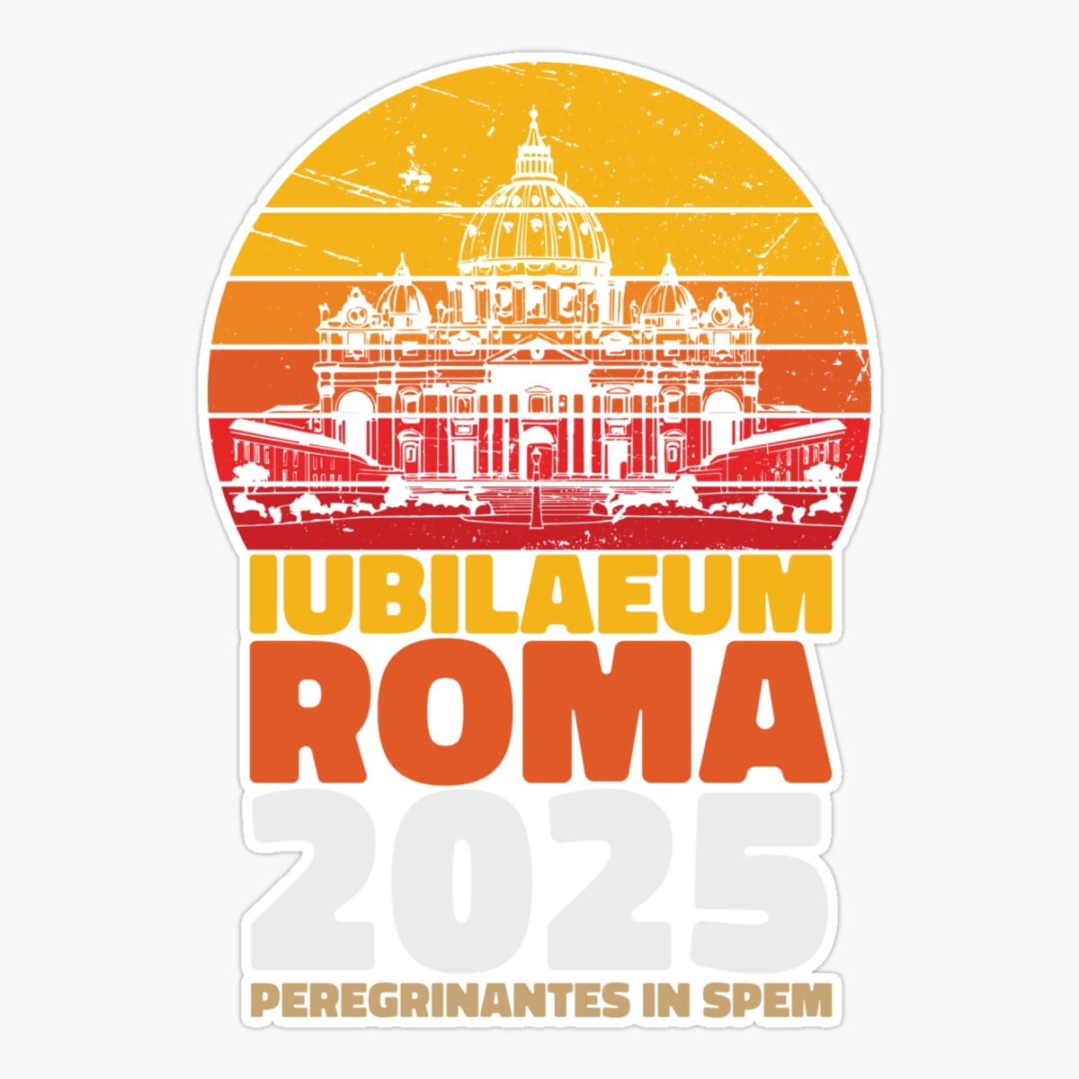 Stickly Vintage Jubilee Rome 2025 Sunset T-Shirt – Iubilaeum ...