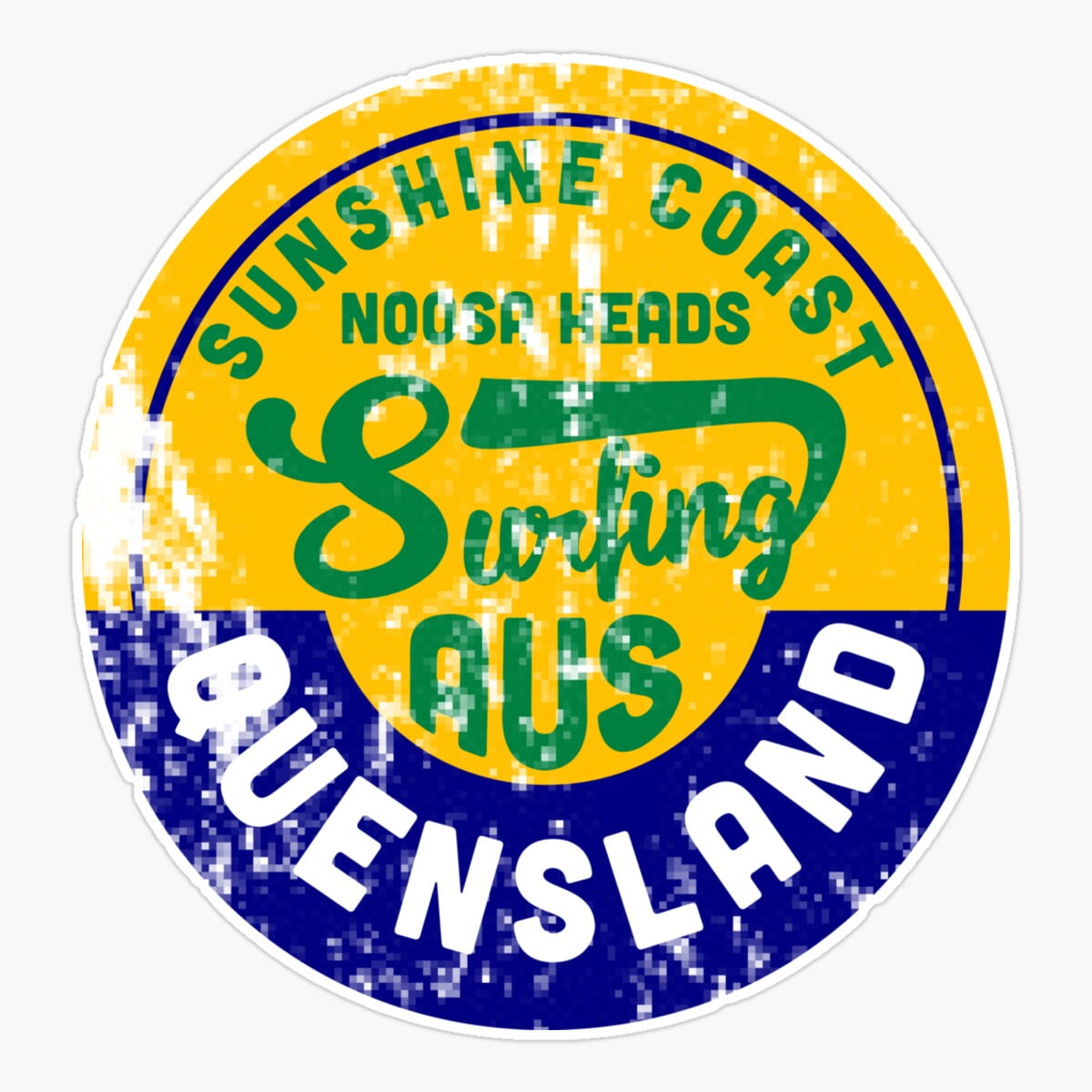 Stickly Vintage Noose Heads Queensland Sursticker Sticker, Phone Decal ...