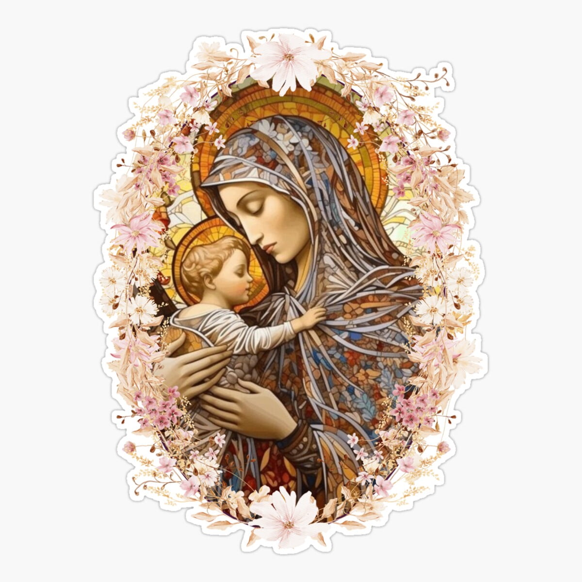 Stickly Virgin Mary Mother Of God Sticker, Phone Decal Water Bottle ...