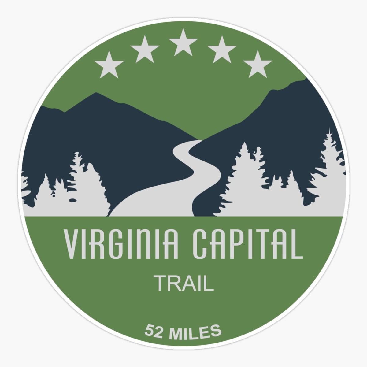 Stickly Virginia Capital Trail Sticker, Phone Decal Water Bottle ...