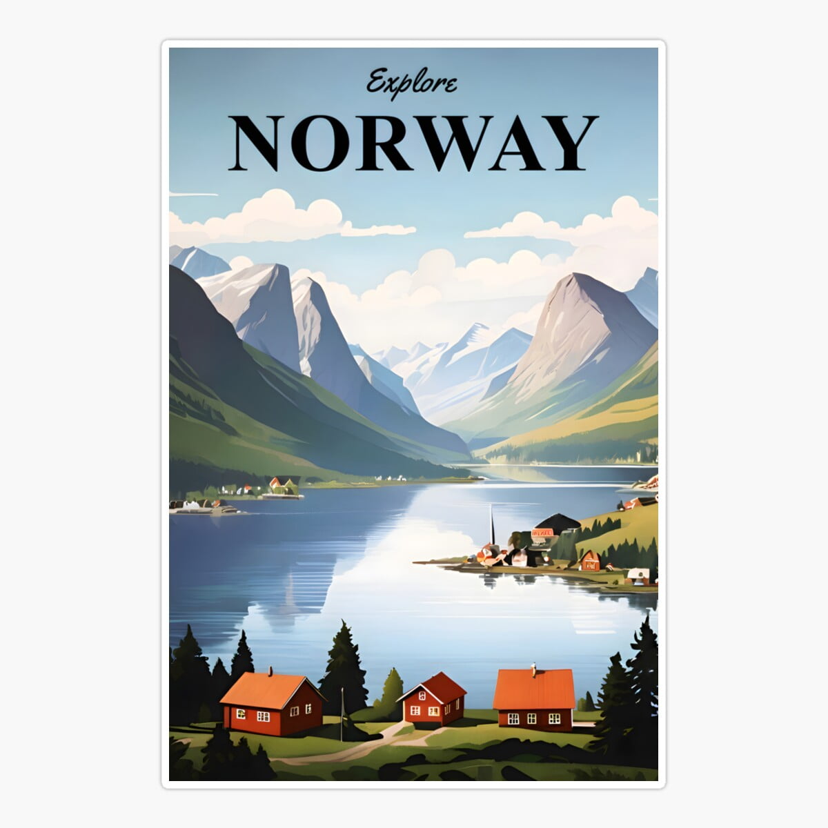 Stickly Visit Norway Sticker, Phone Decal Water Bottle Stickers Car ...