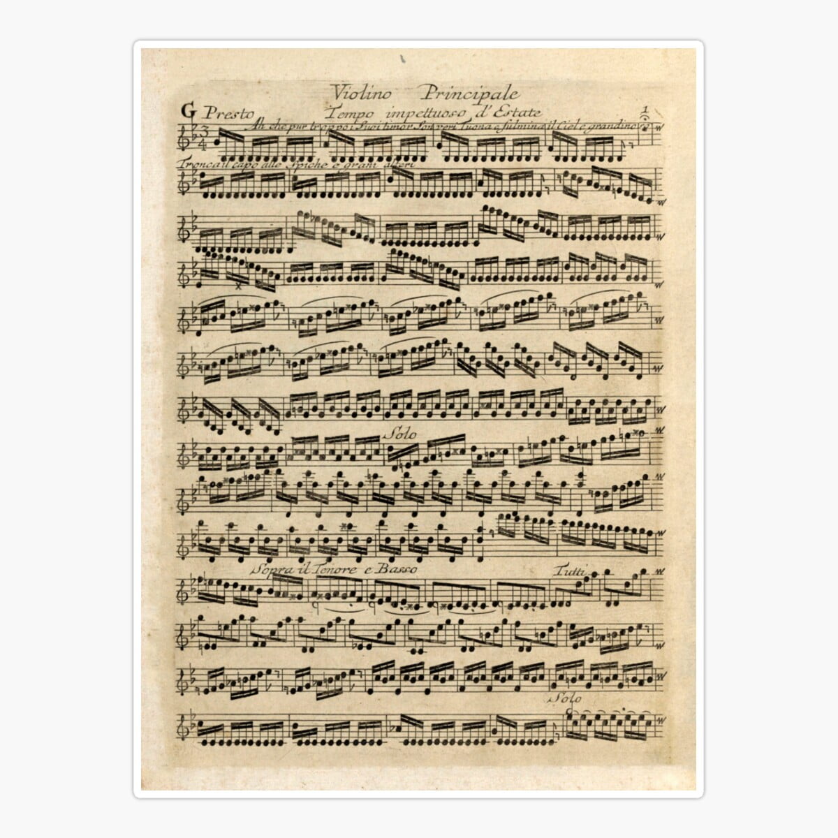 Stickly Vivaldi | Summer | The Four Seasons | Original Handwritten ...