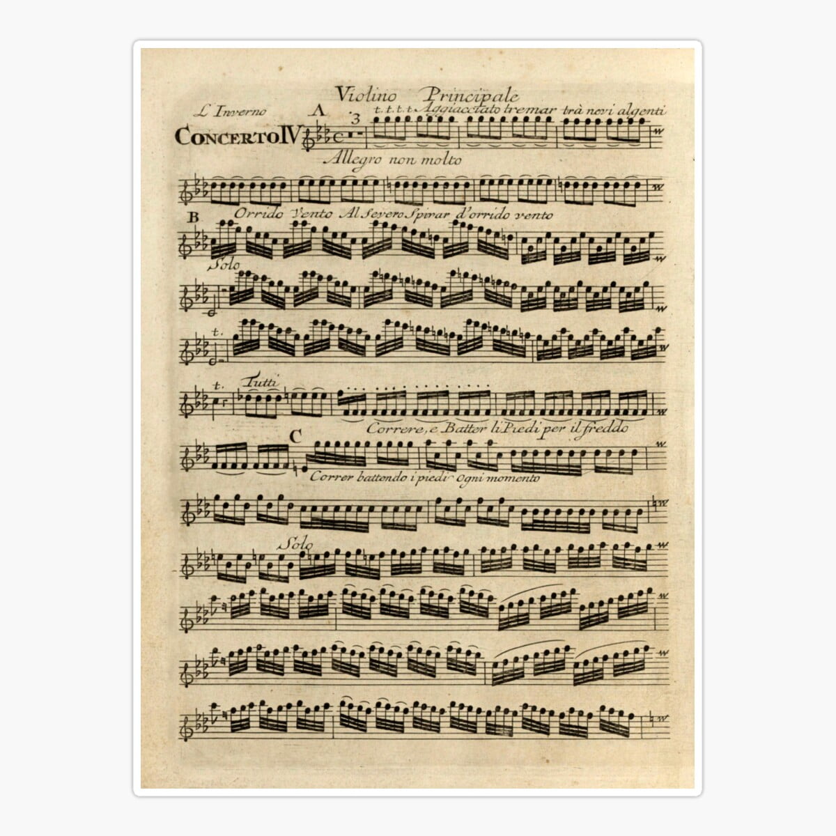 Stickly Vivaldi | Winter | The Four Seasons | Original Handwritten ...