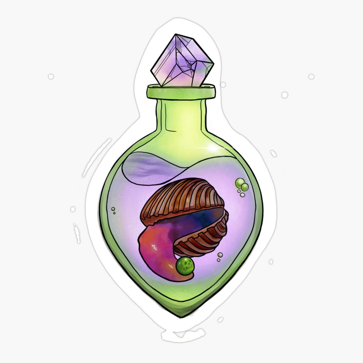 Stickly Voodoo Clam Sticker, Phone Decal Water Bottle Stickers Car ...