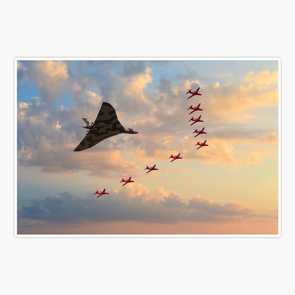 Stickly Vulcan And Red Arrows Sticker, Phone Decal Water Bottle ...