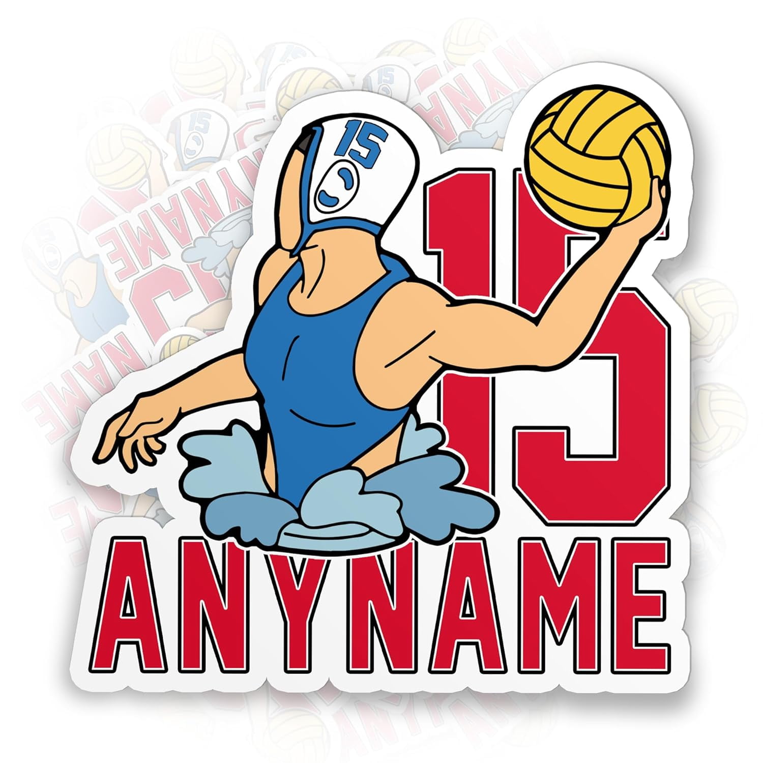 Stickly Water Polo Sticker Water Polo Name Number Decal Team Gifts ...