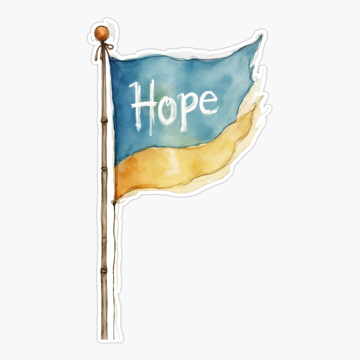 Stickly Watercolor Hope Flag – Symbol Of Peace And Strength Sticker ...