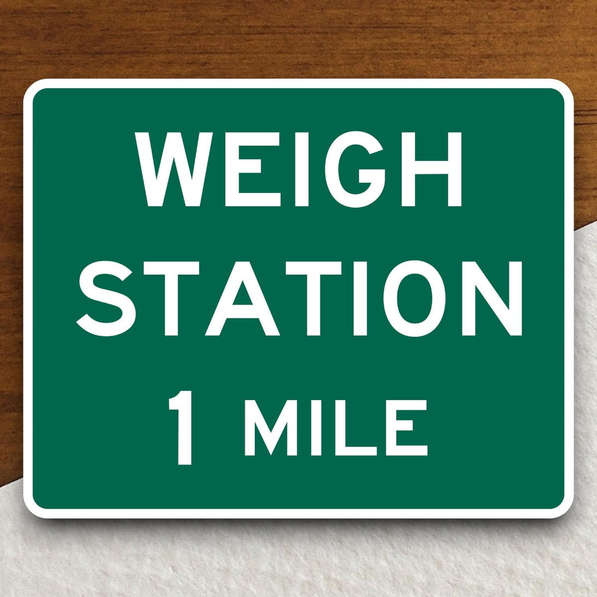 Stickly Weigh Station 1 Mile Ahead Road Sign Stickers Traffic Sticker ...
