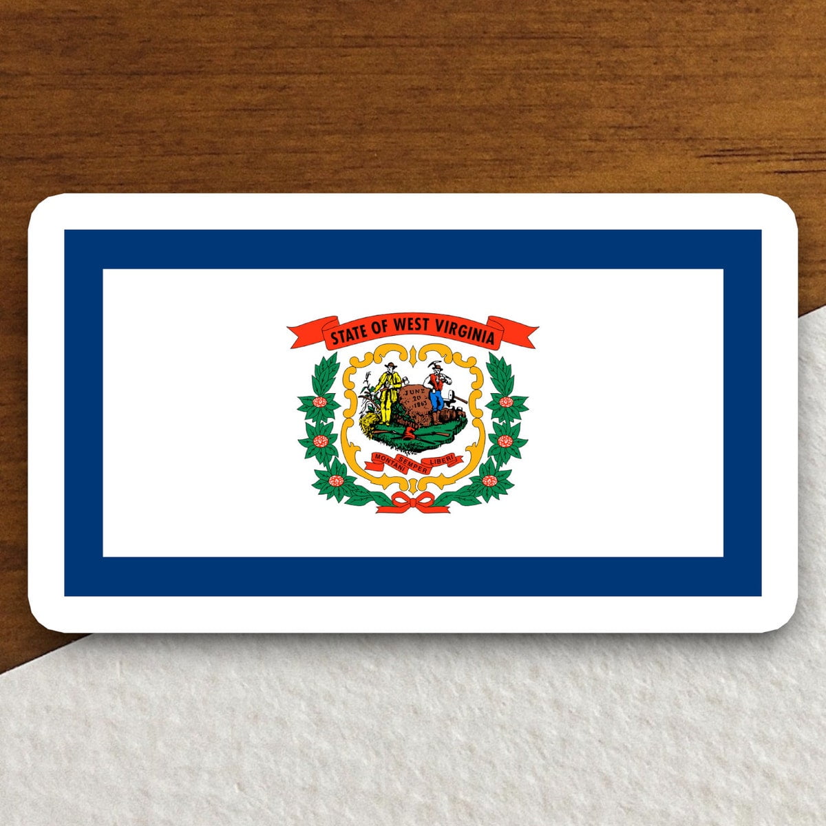 Stickly West Virginia State Sticker, West Virginia Flag Sticker ...
