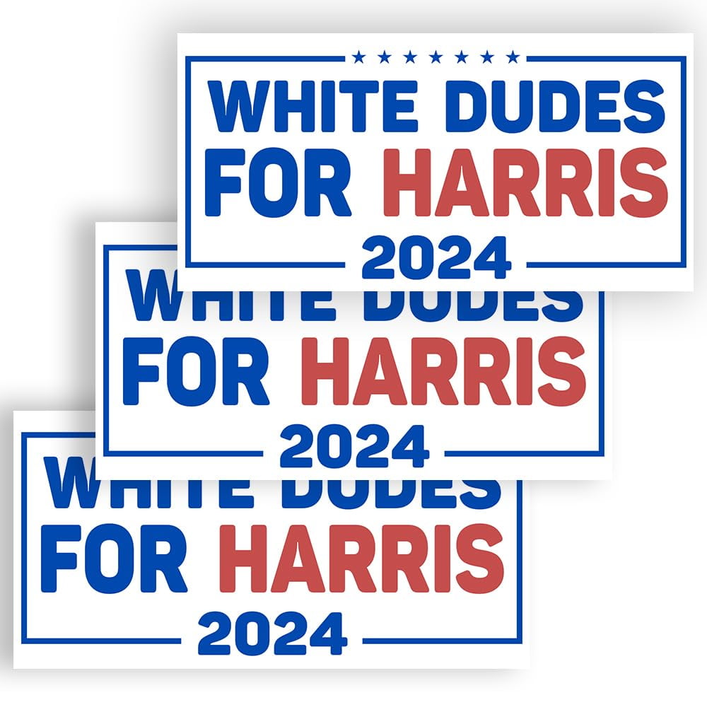 Stickly White Dudes for Harris Bumper Sticker, 2024 Sticker Political ...