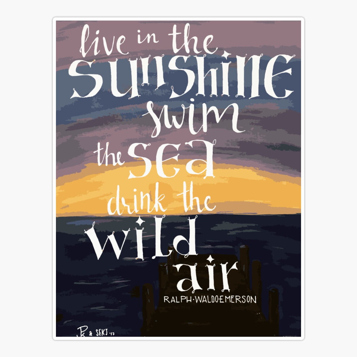 Stickly Wild Air - Ralph Waldo Emerson Sticker, Phone Decal Water ...