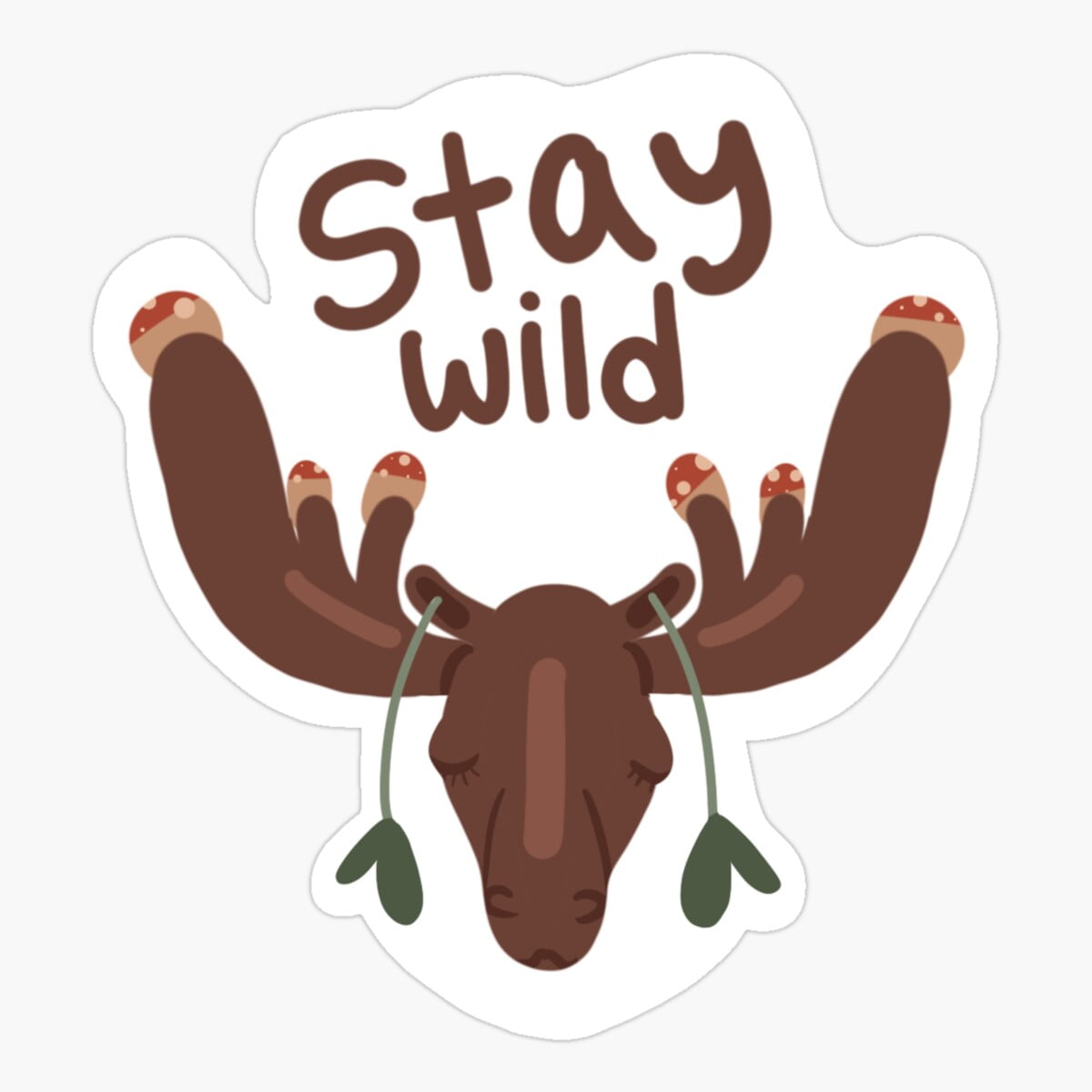 Stickly Wild Moose Sticker, Phone Decal Water Bottle Stickers Car ...