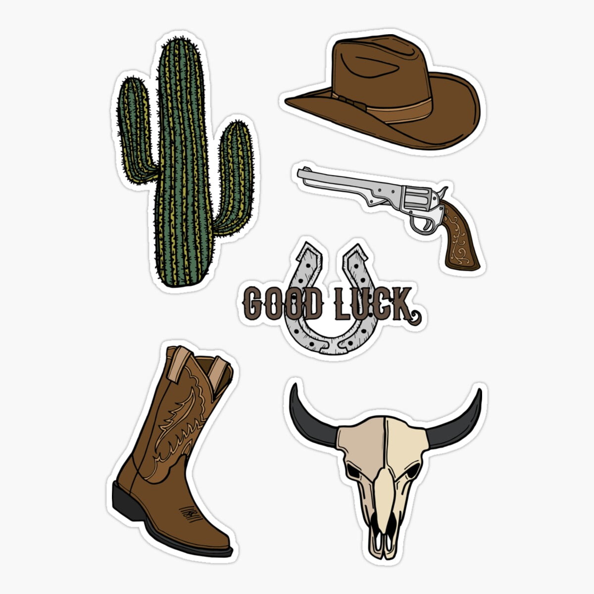 Stickly Wild West Stickers Sticker, Phone Decal Water Bottle Stickers ...