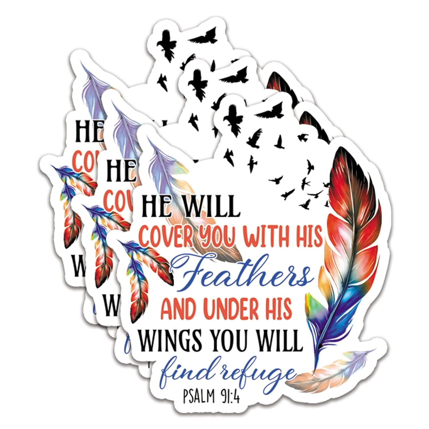 Stickly He Will Cover You With His Feathers Sticker God Stickers Faith ...