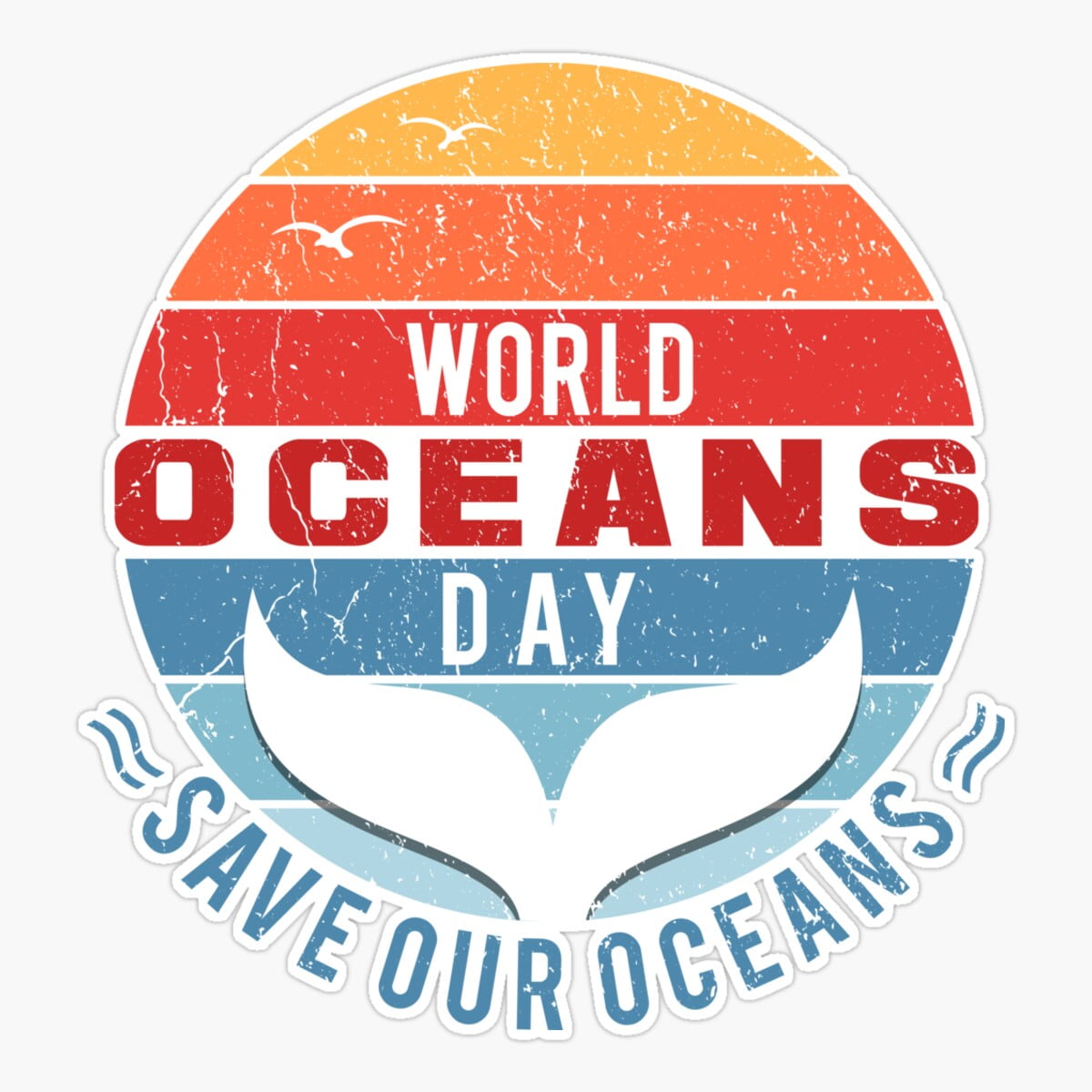 Stickly World Oceans Day - Save Our Oceans Sticker, Phone Decal Water ...