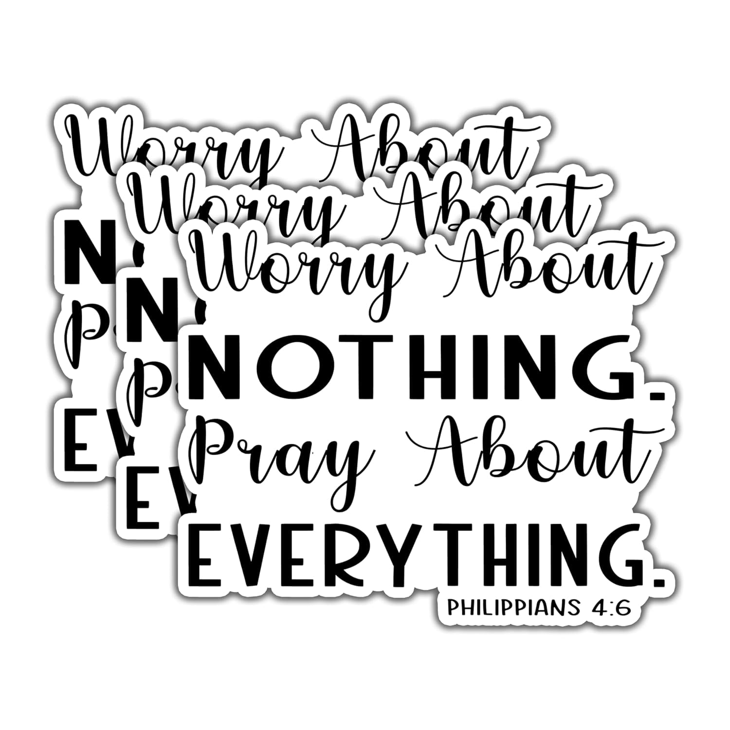 Stickly Worry About Nothing Pray About Everything Sticker Christian ...