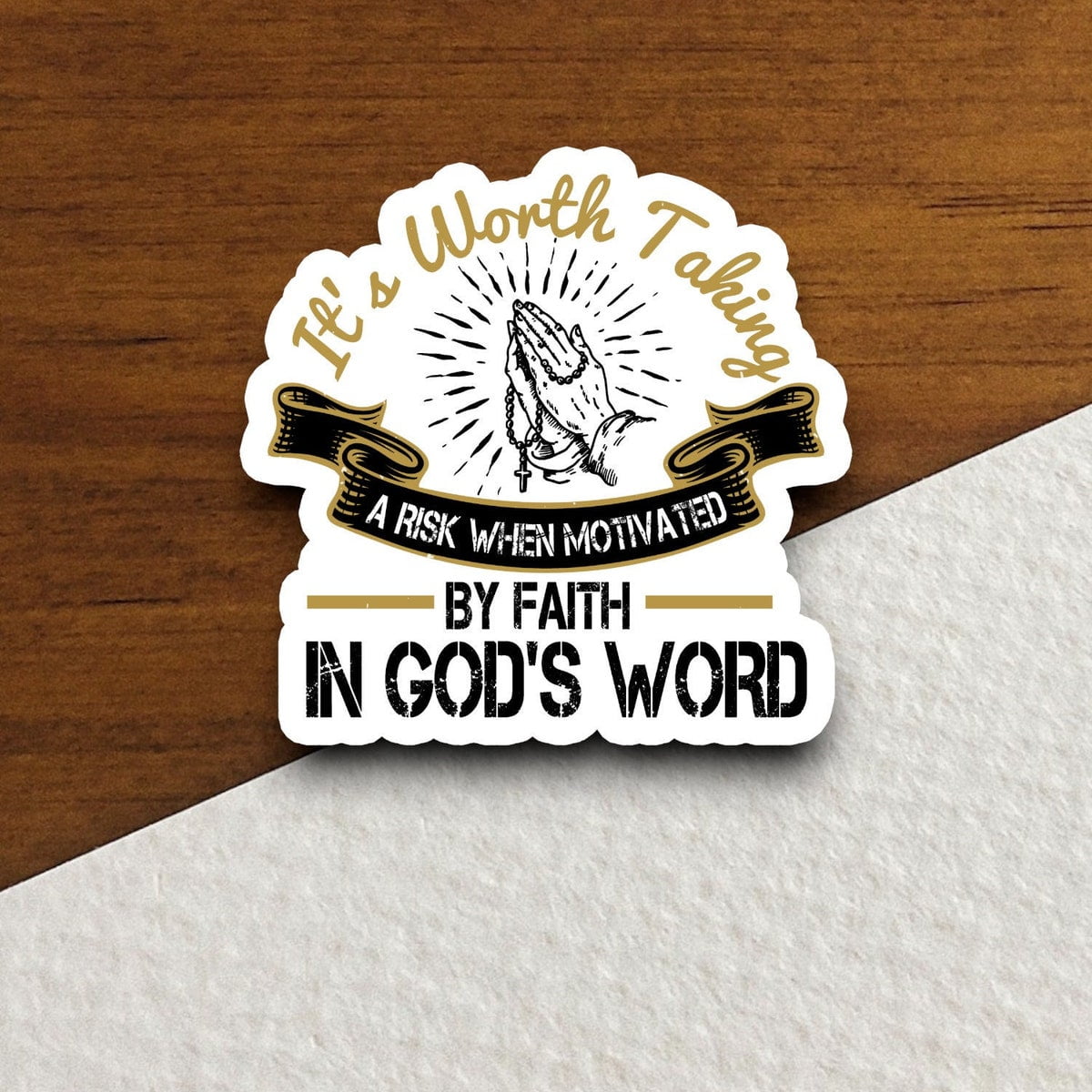 Stickly It'S Worth Taking A Risk When Motivated Sticker, Religious ...