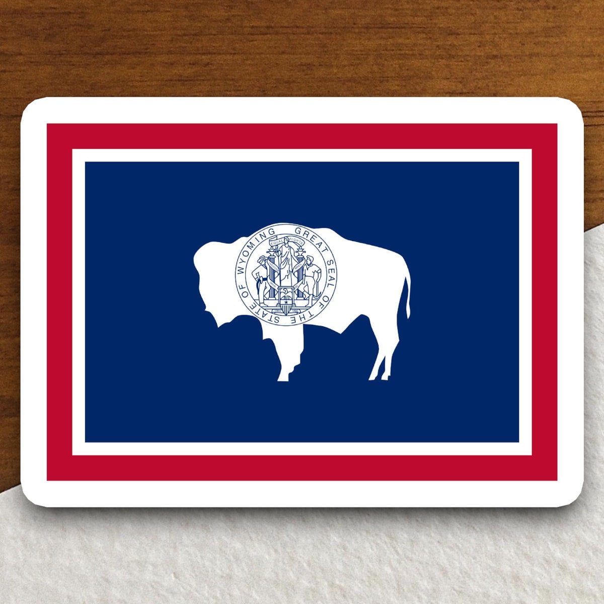 Stickly Wyoming State Sticker, Wyoming Flag Sticker, Pennant Sticker ...