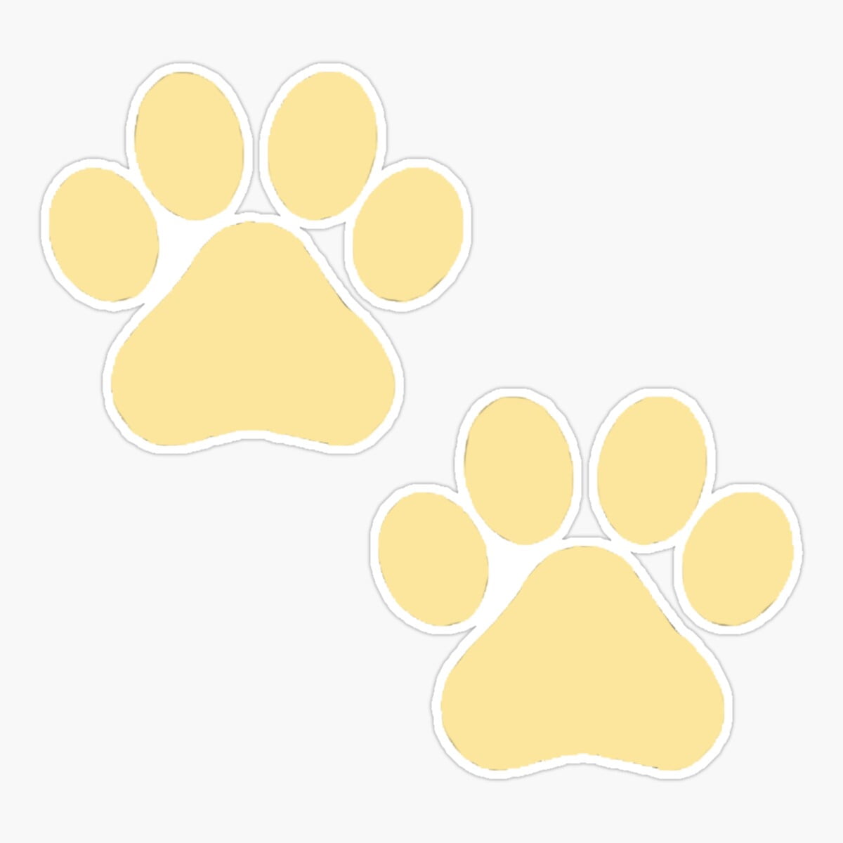 Stickly Yellow Paw Prints Sticker, Phone Decal Water Bottle Stickers ...
