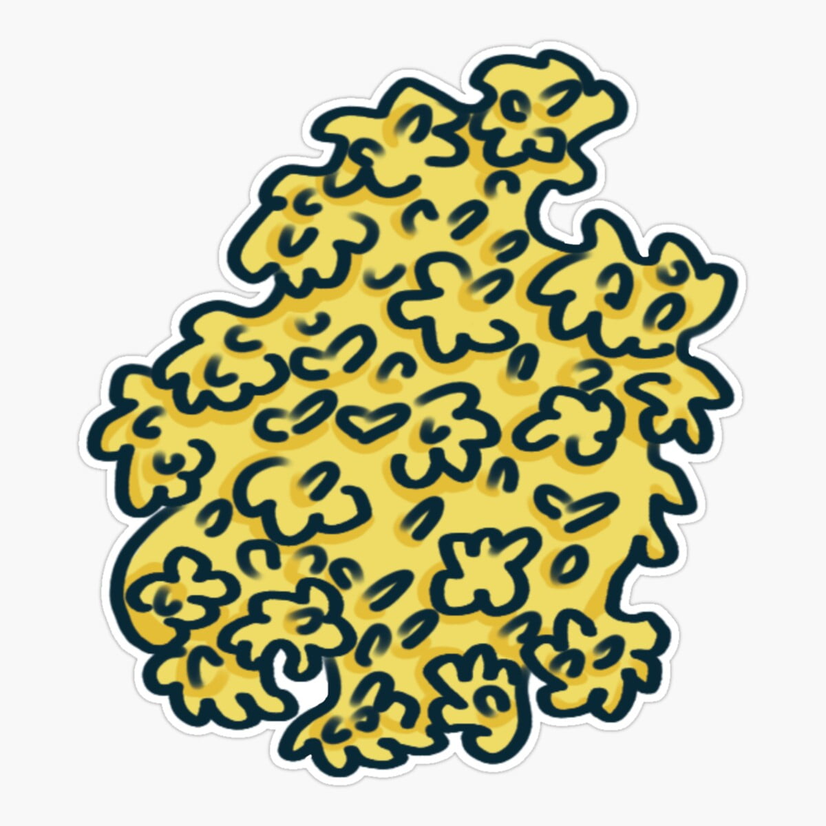 Stickly Yellow Slime Mold Sticker, Phone Decal Water Bottle Stickers ...