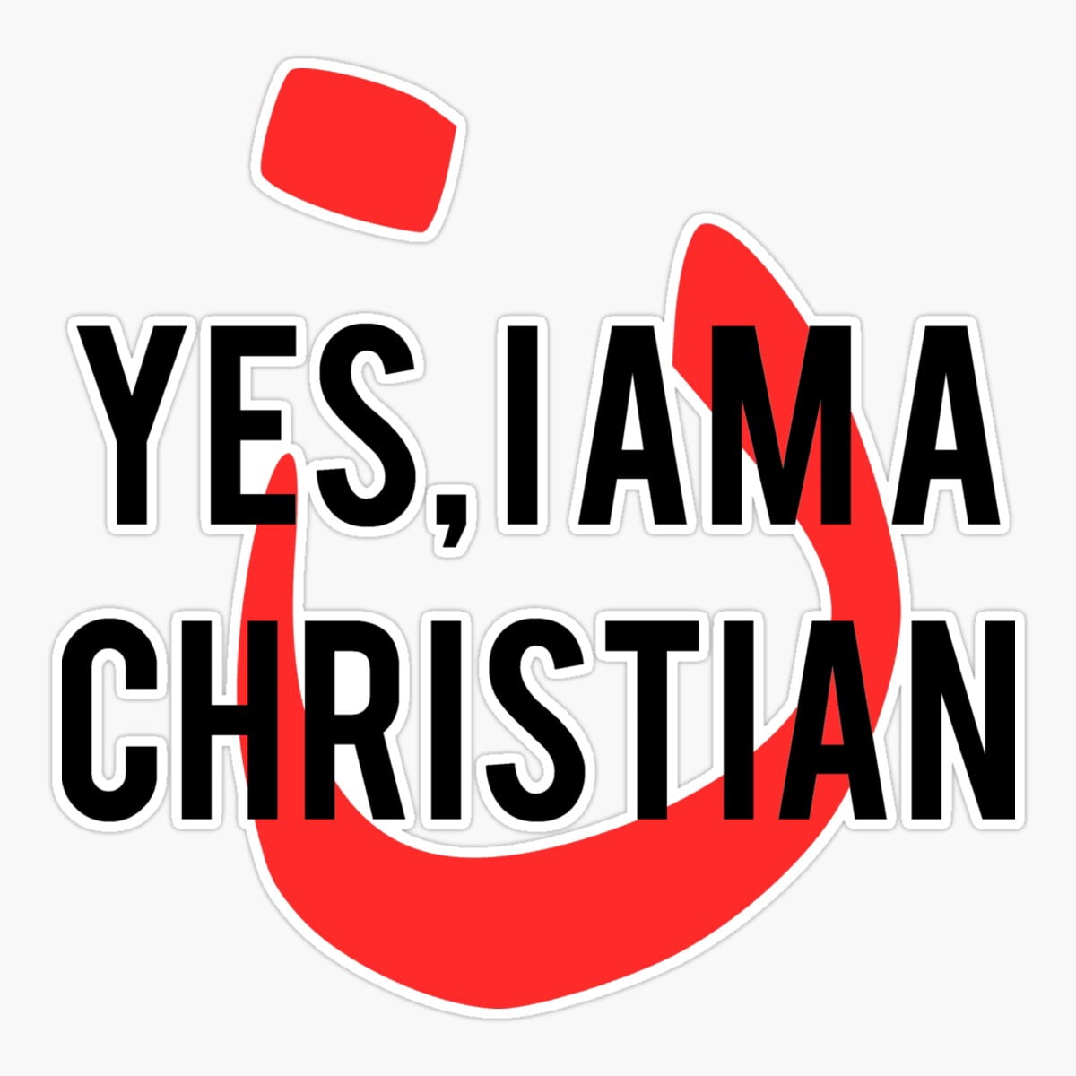 Stickly Yes, I Am A Christian Nun Symbol Sticker, Phone Decal Water ...