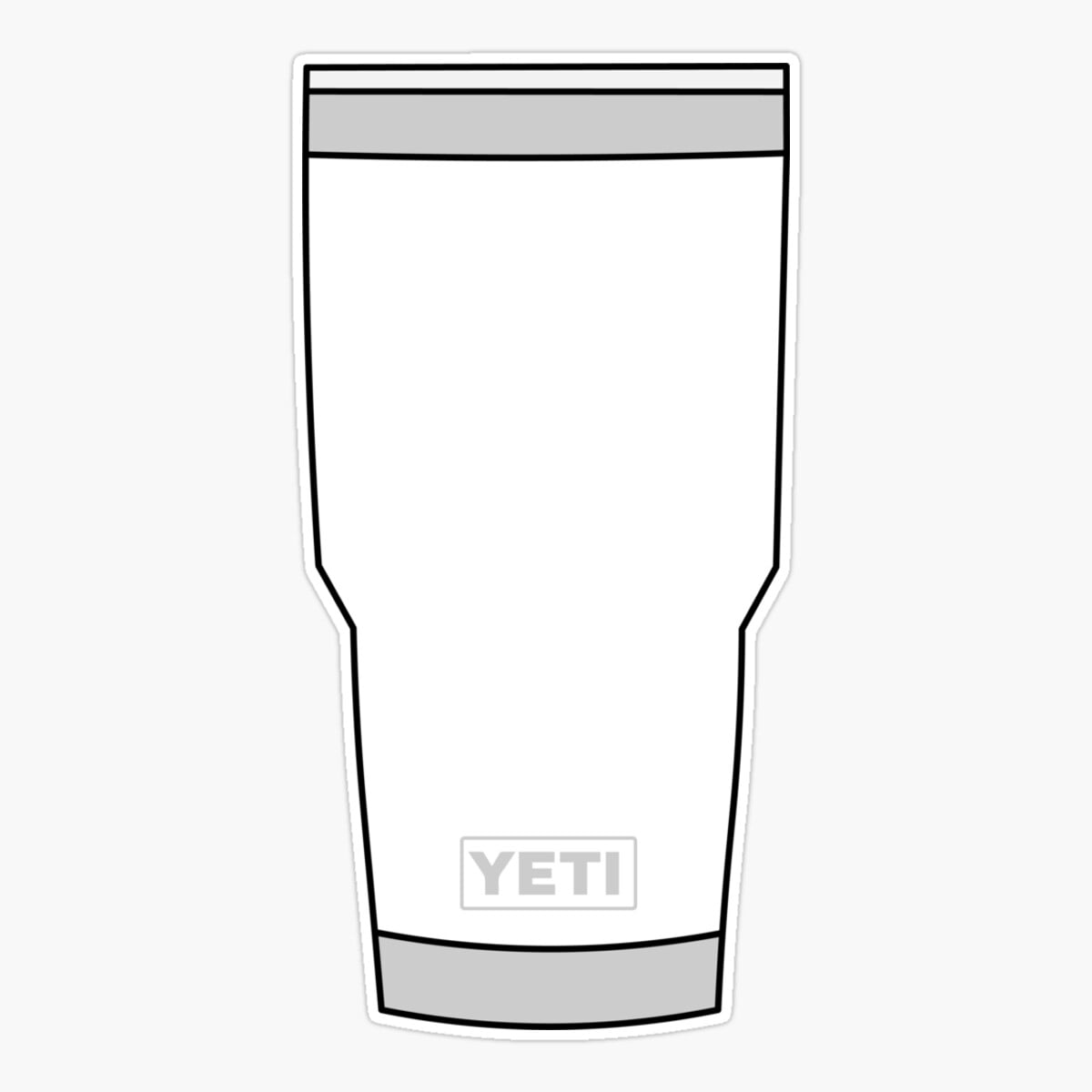 Stickly Yeti Rambler Cup (White) Sticker, Phone Decal Water Bottle ...