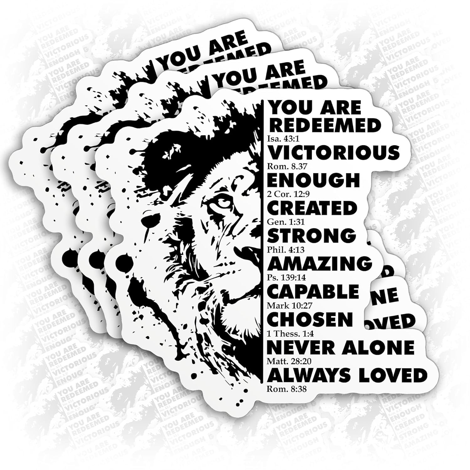 Stickly You are Bible Verse Sticker Christian Faith Lion Religious God ...