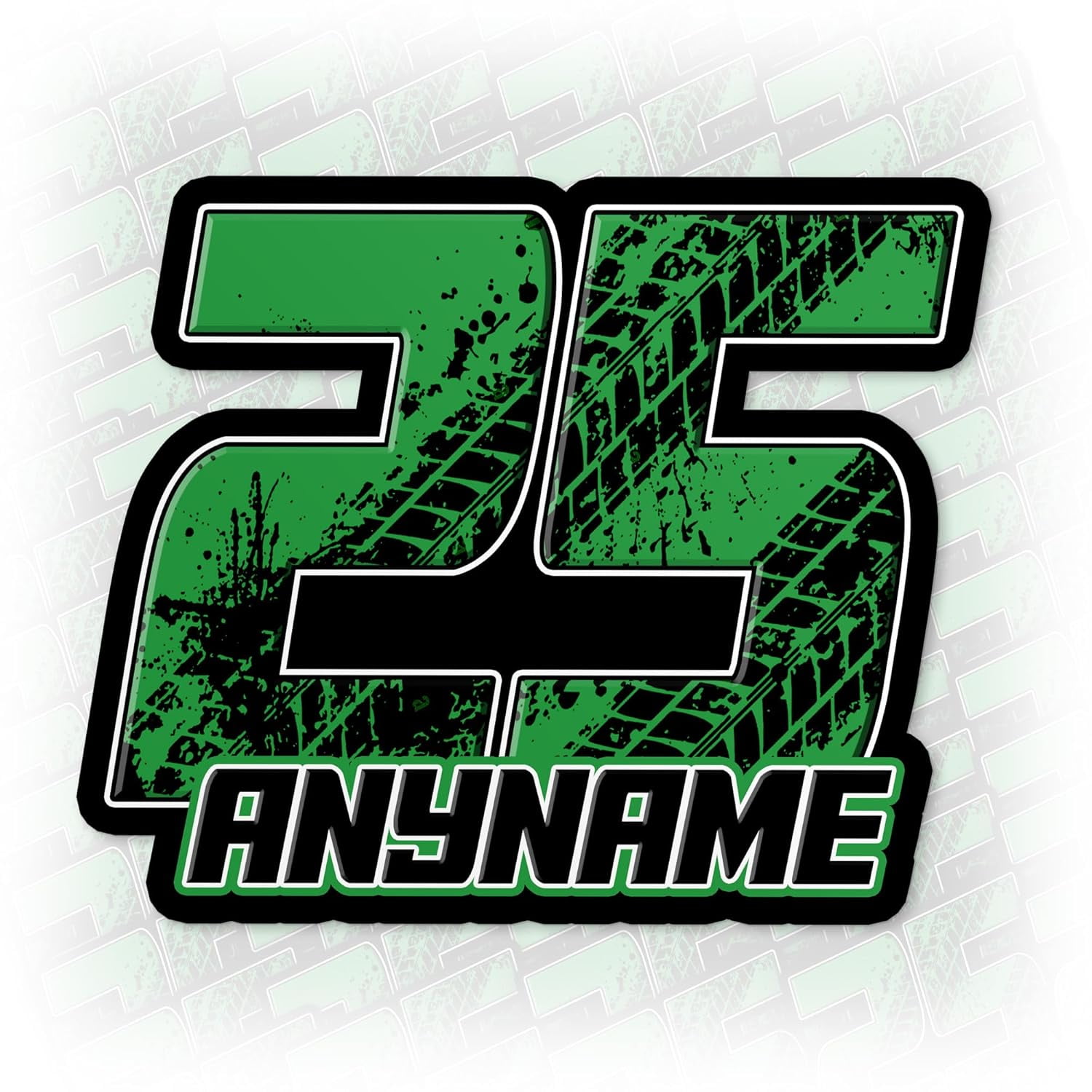 Stickly Your Name Racing Sticker with Checkered Flag Car Motorcycle ...