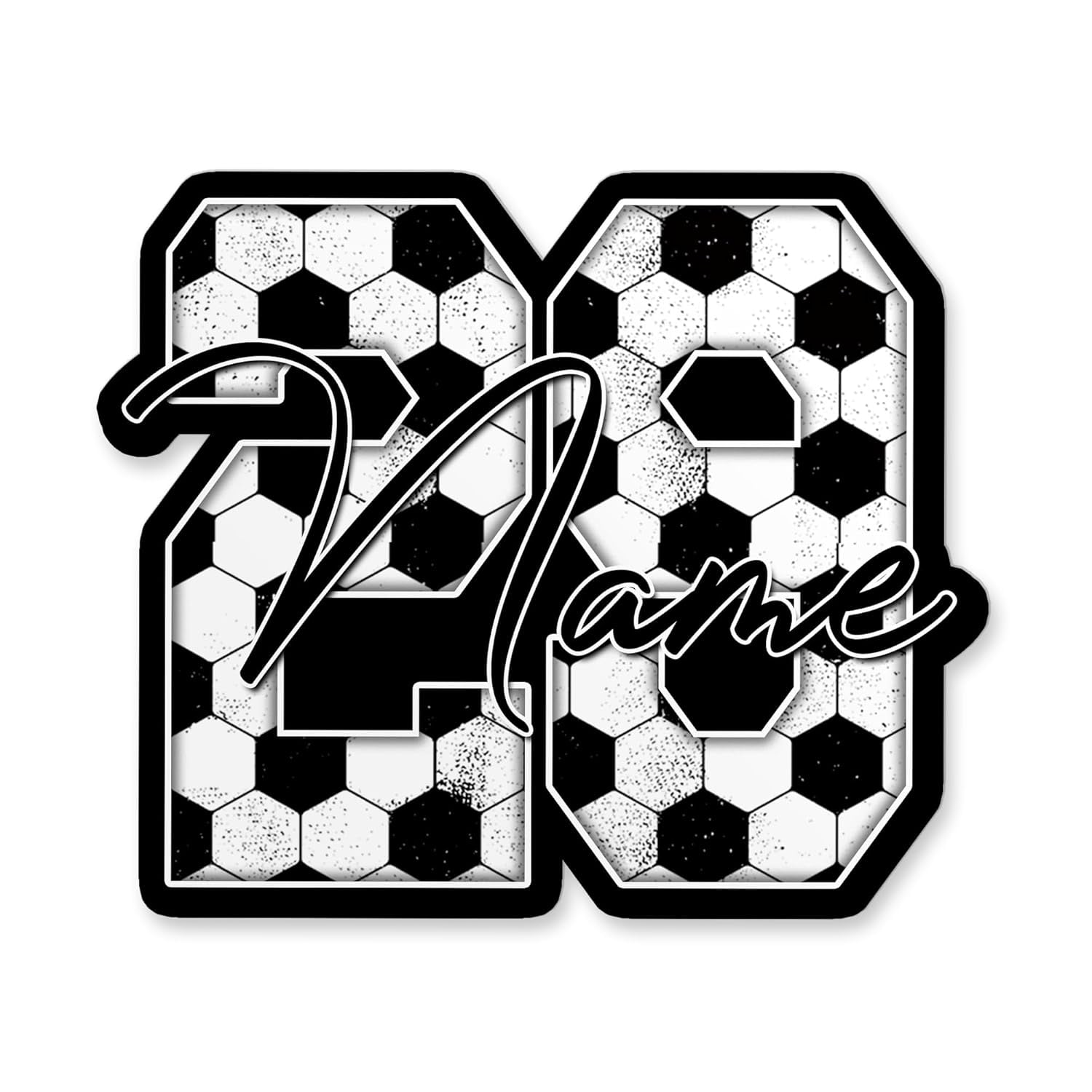 Stickly ZENTHANY Soccer Name Sticker Soccer Football Name Sticker with ...